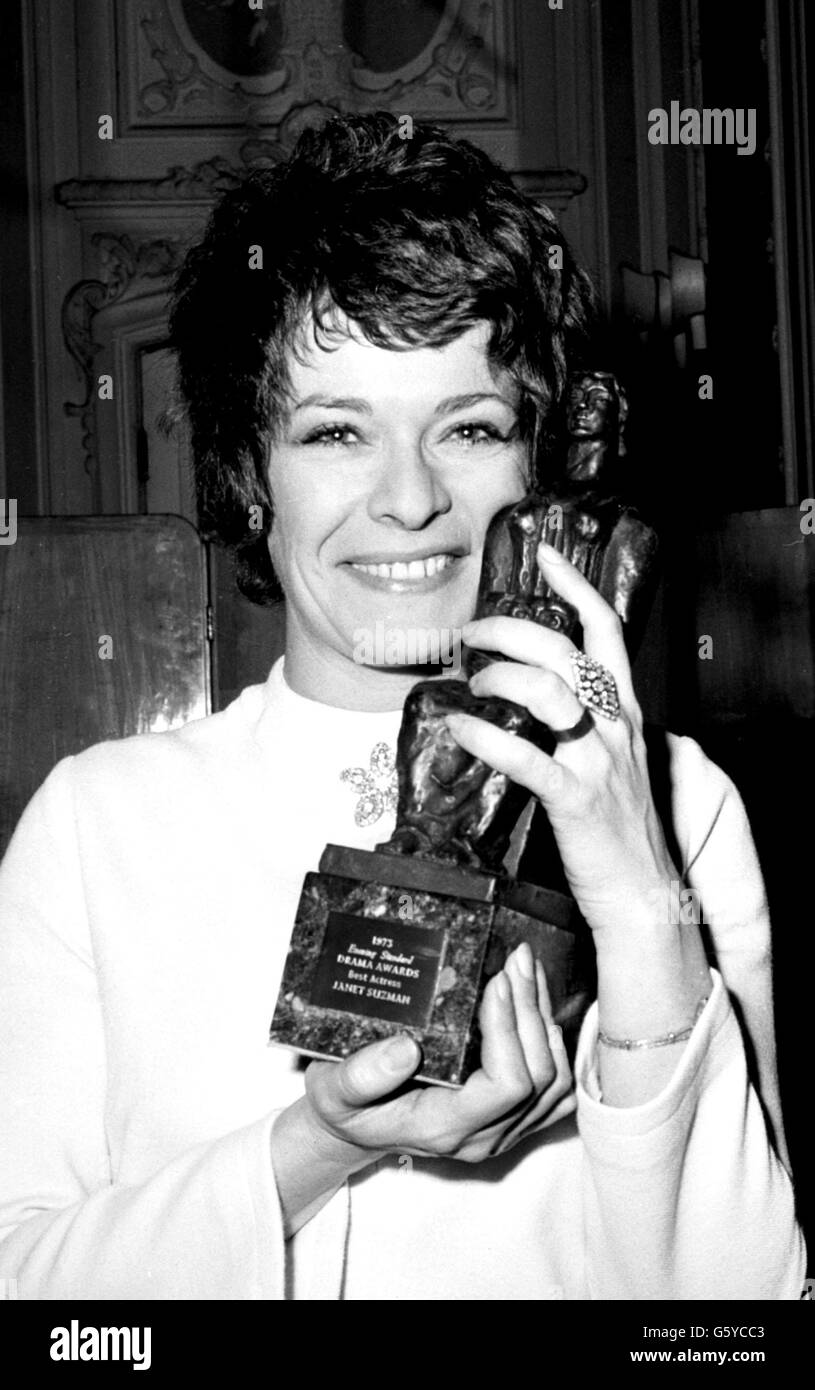 Janet Suzman with the 1973 Evening Standard best actress award - one of ...