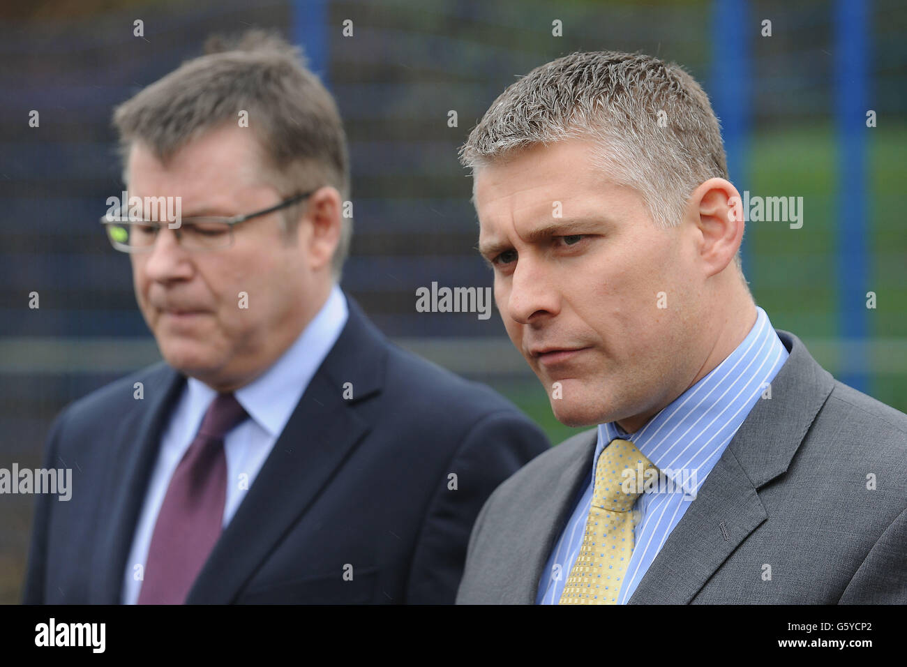 West midlands police speak media outside leasowes high school hi-res ...