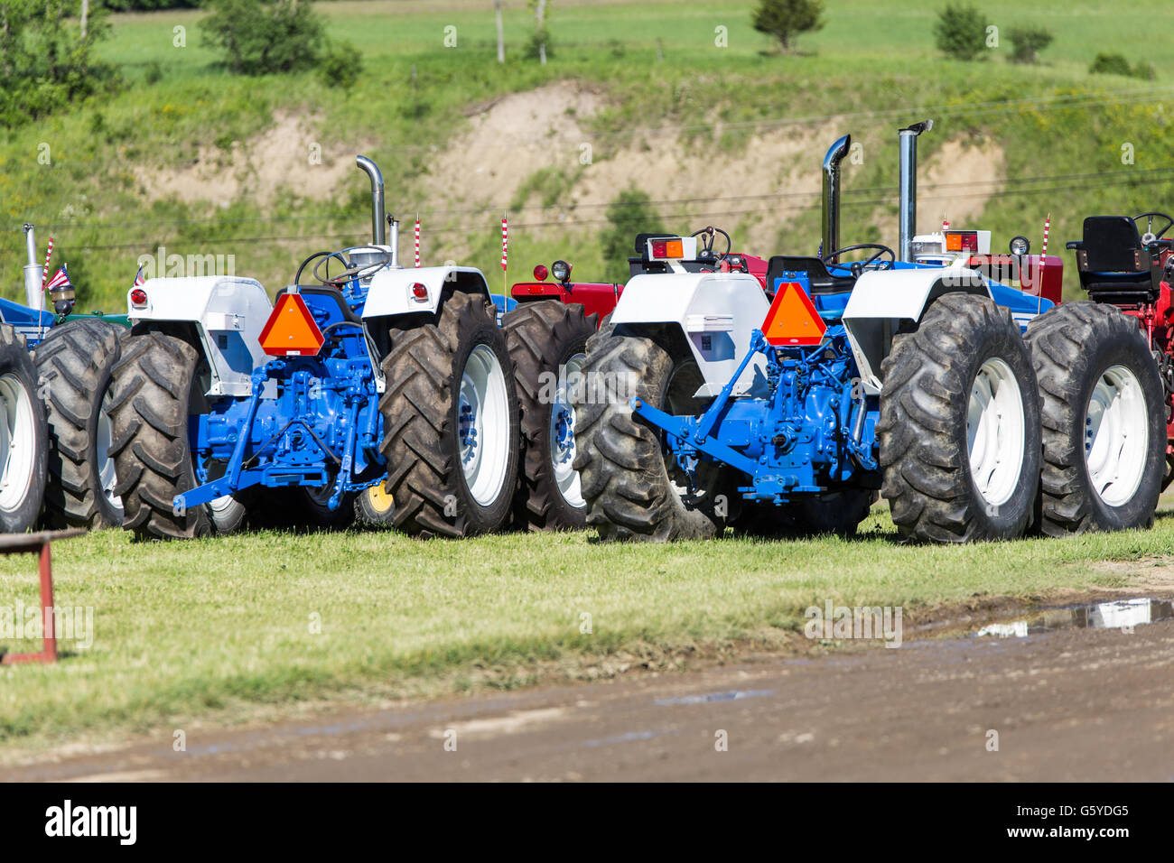Tractors lined up for display Stock Photo - Alamy