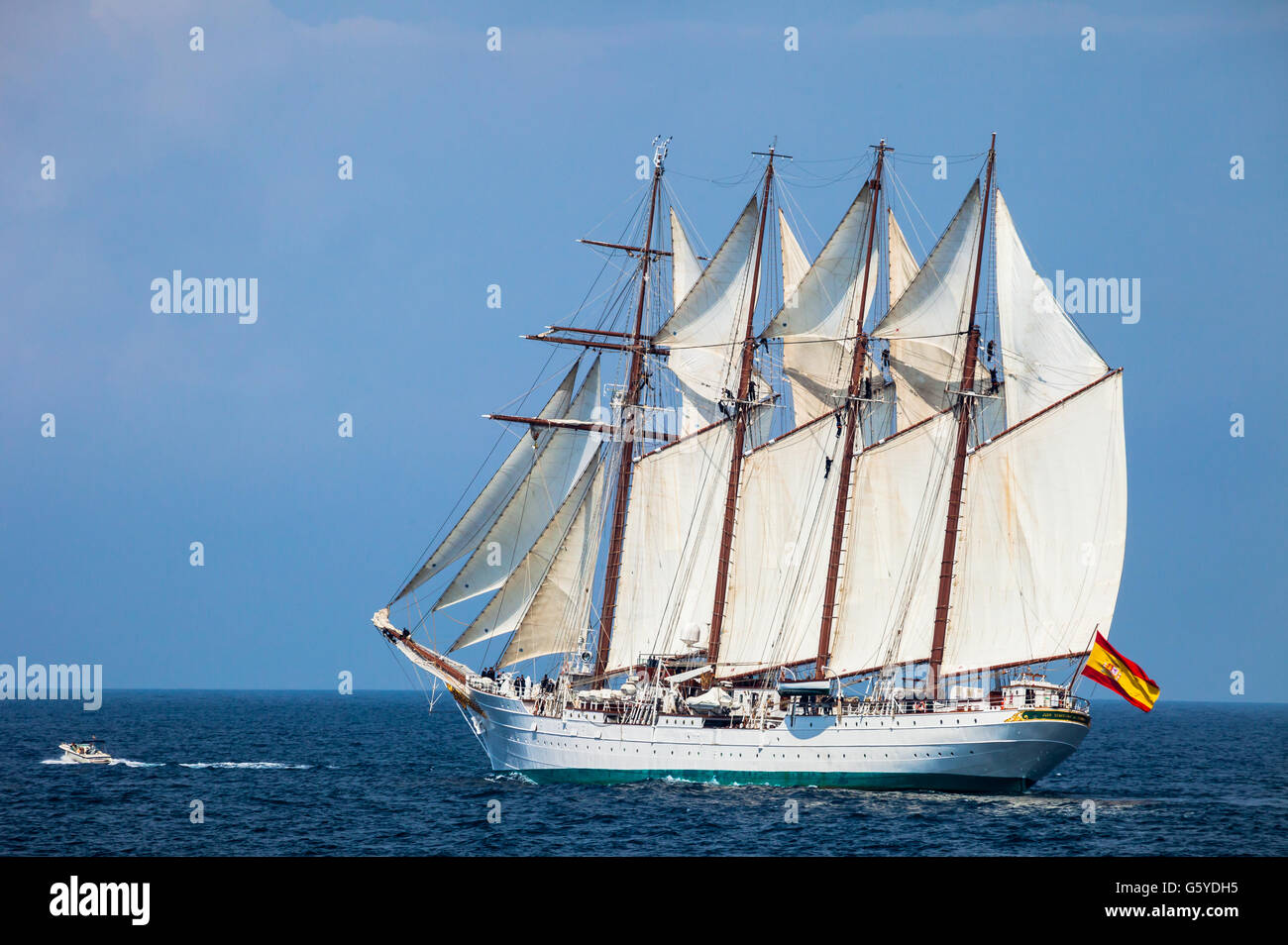 CADIZ, SPAIN - APR 01: Spanish Navy Training Ship, Juan Sebastian de ...