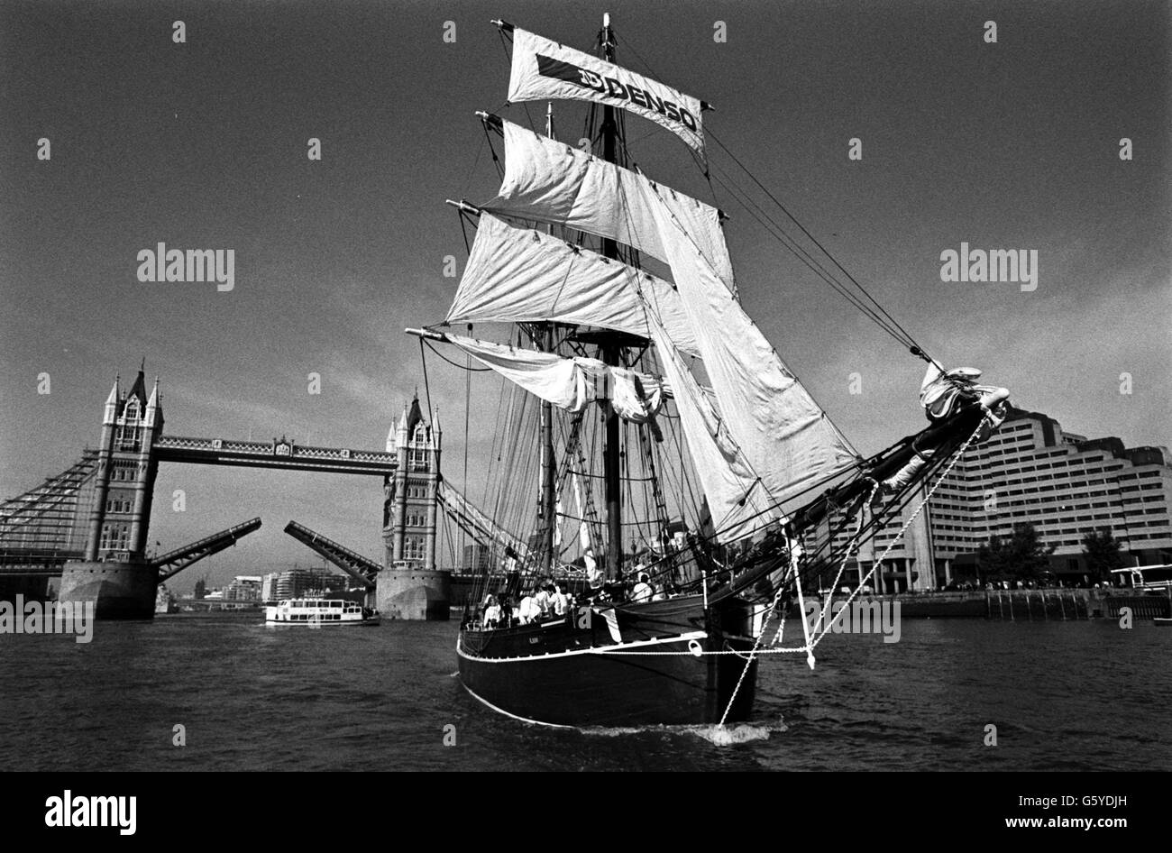 The 72 ft square rigged brigantine Black and White Stock Photos ...