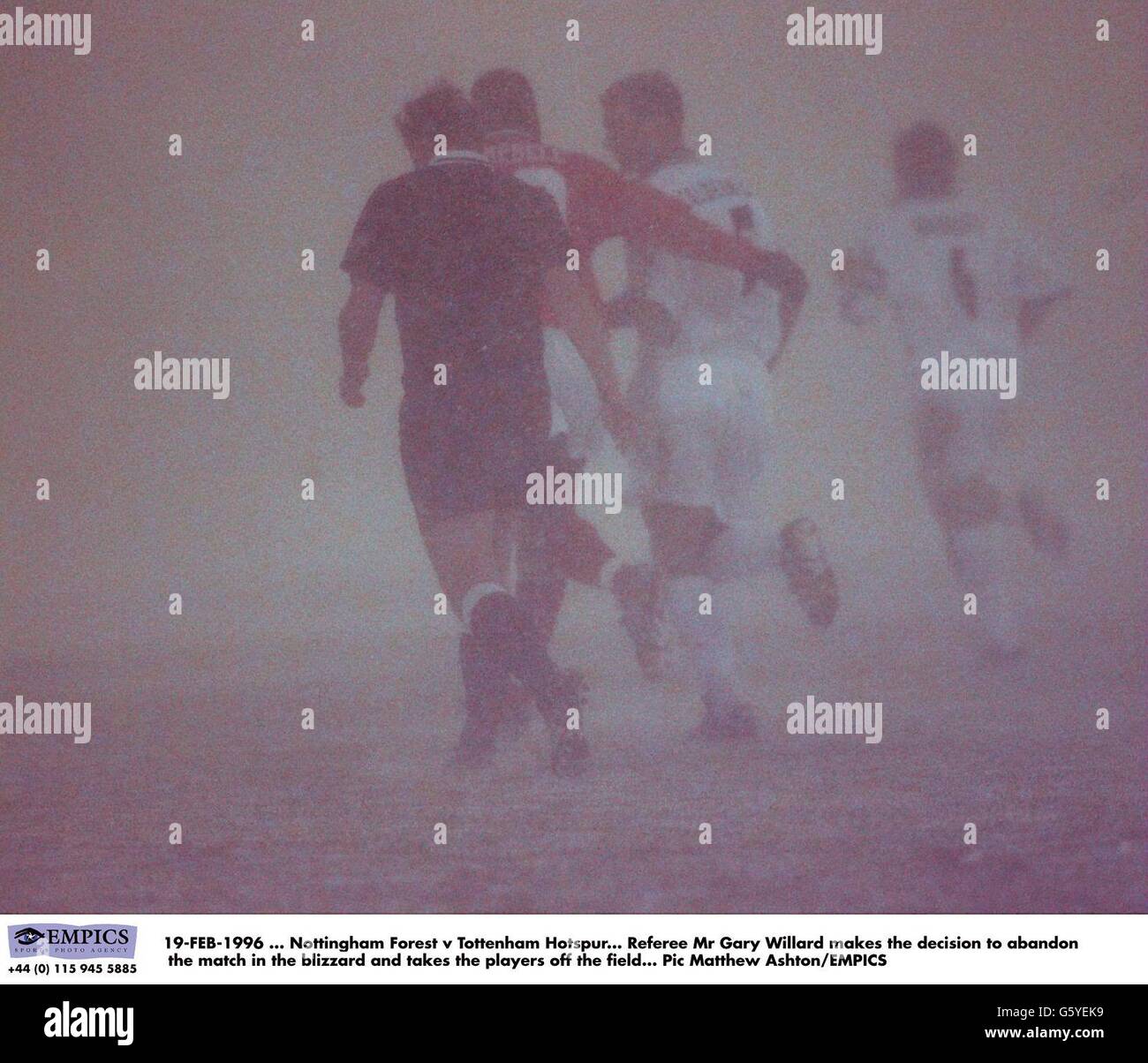 19-FEB-1996. Nottingham Forest v Tottenham Hotspur. Referee Mr Gary ...