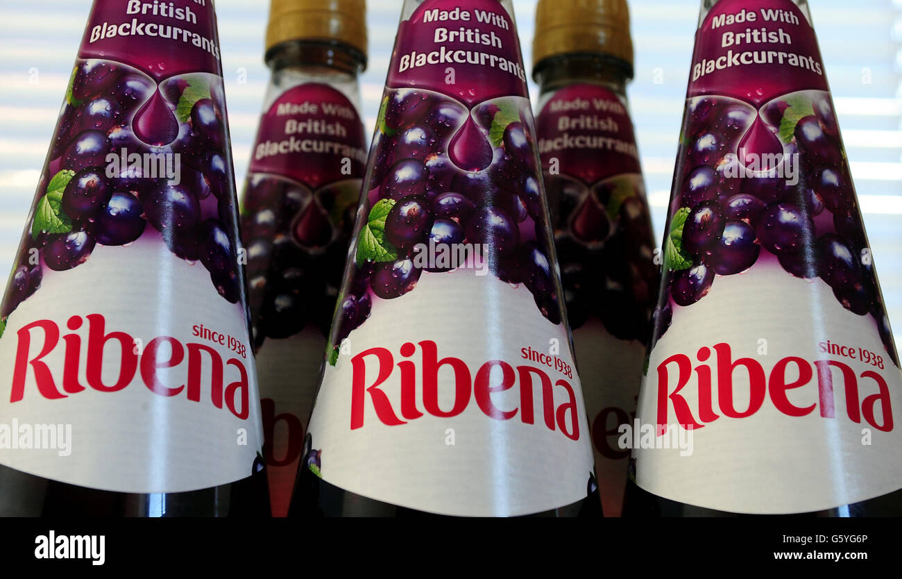 Ribena bottles. General view of Ribena bottles Stock Photo - Alamy