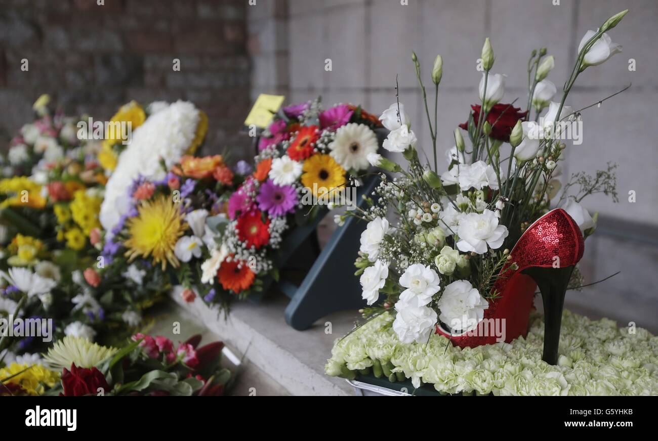 Floral tributes at Perth Crematorium in Scotland where the funeral of ...