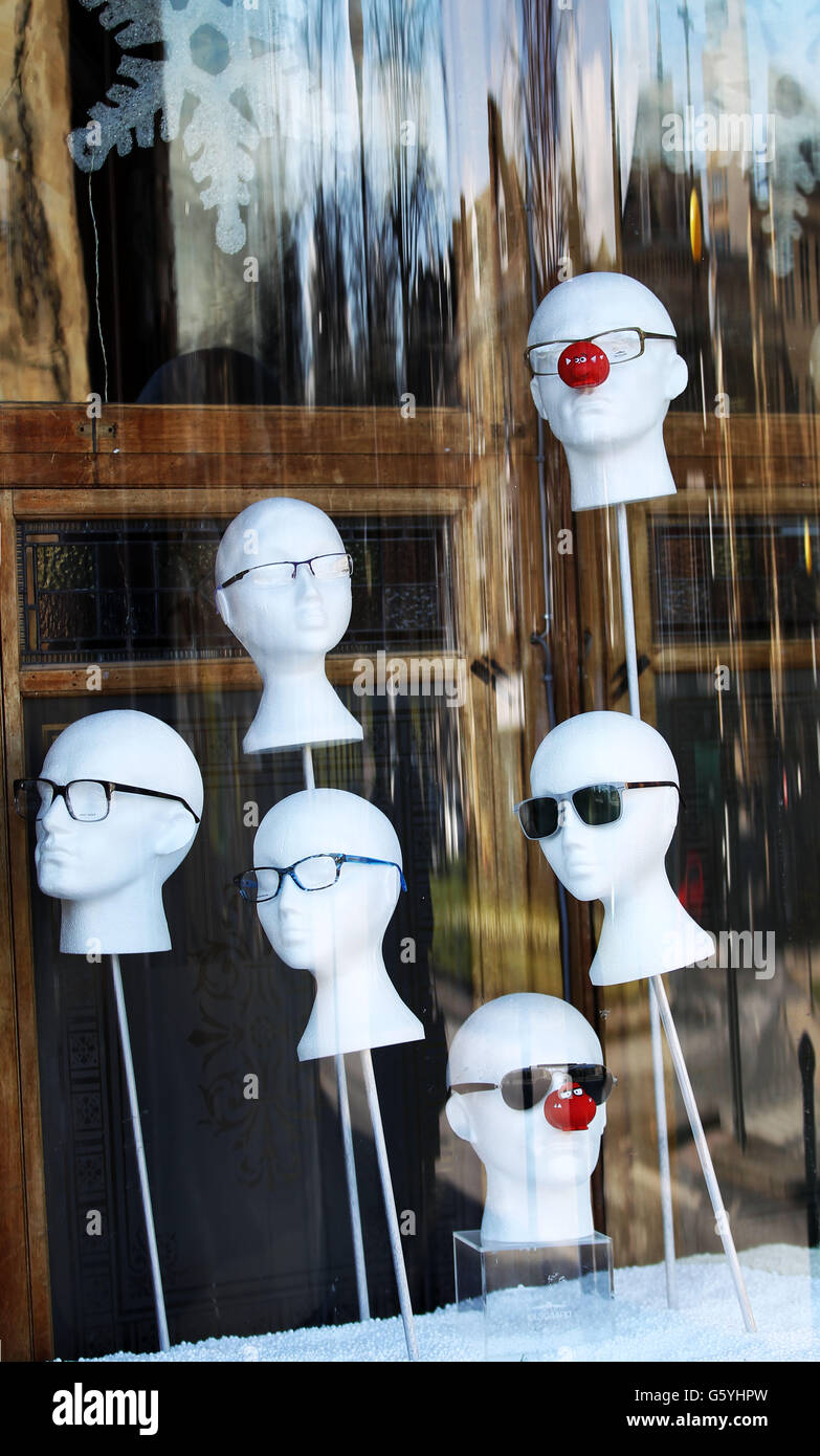A general view of a shop dummy wearing a red nose for Comic Relief in ...