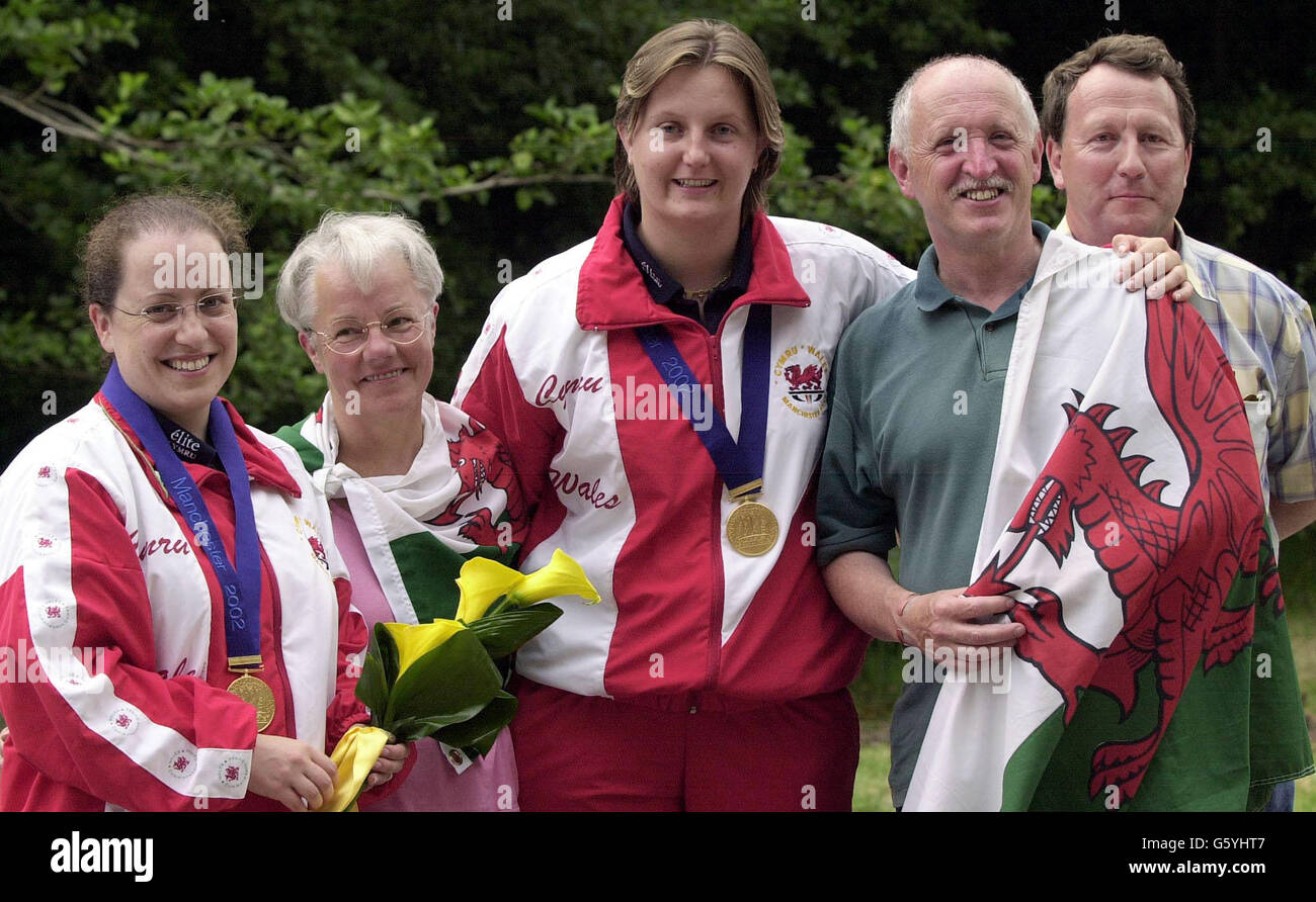 Gold Medalist Welsh Ceri Dallimore her mother Margaret and Johanne ...