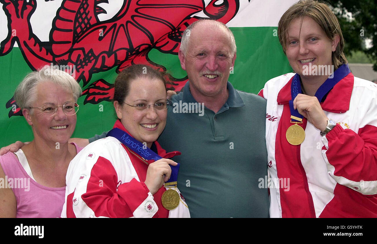 Gold Medalist Welsh Ceri Dallimore her mother Margaret (left) father ...