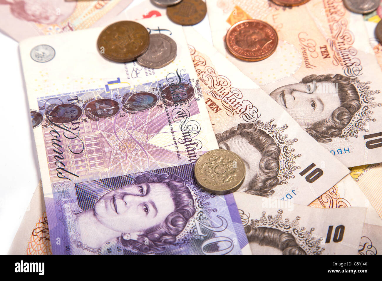 A close-up photograph of Sterling currency Stock Photo - Alamy