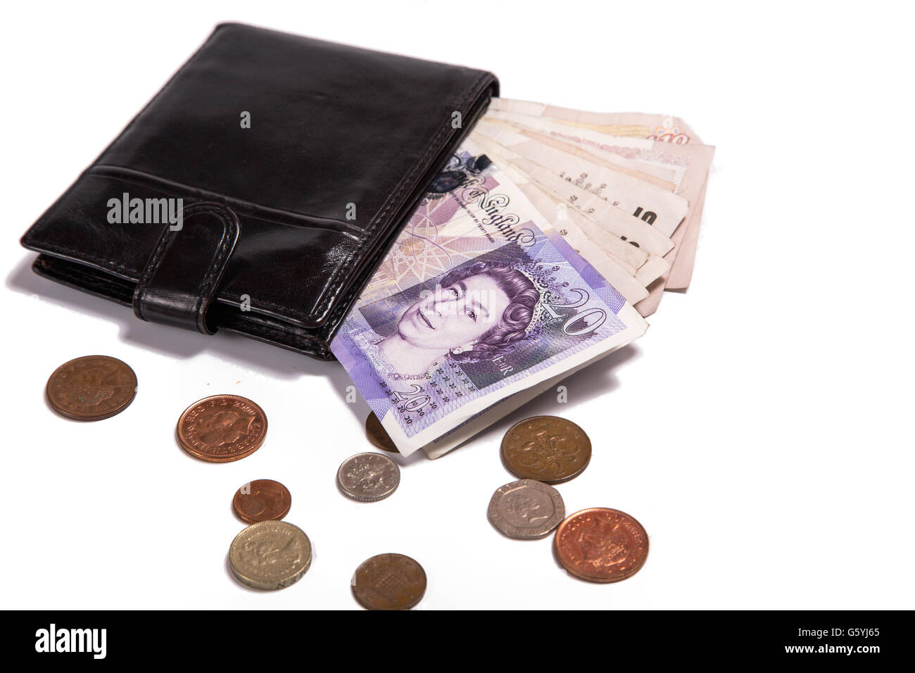 Wallet pound coins hi-res stock photography and images - Alamy