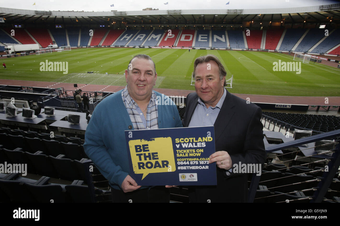 Neville southall alan rough promote ticket sales at hampden park hi-res ...