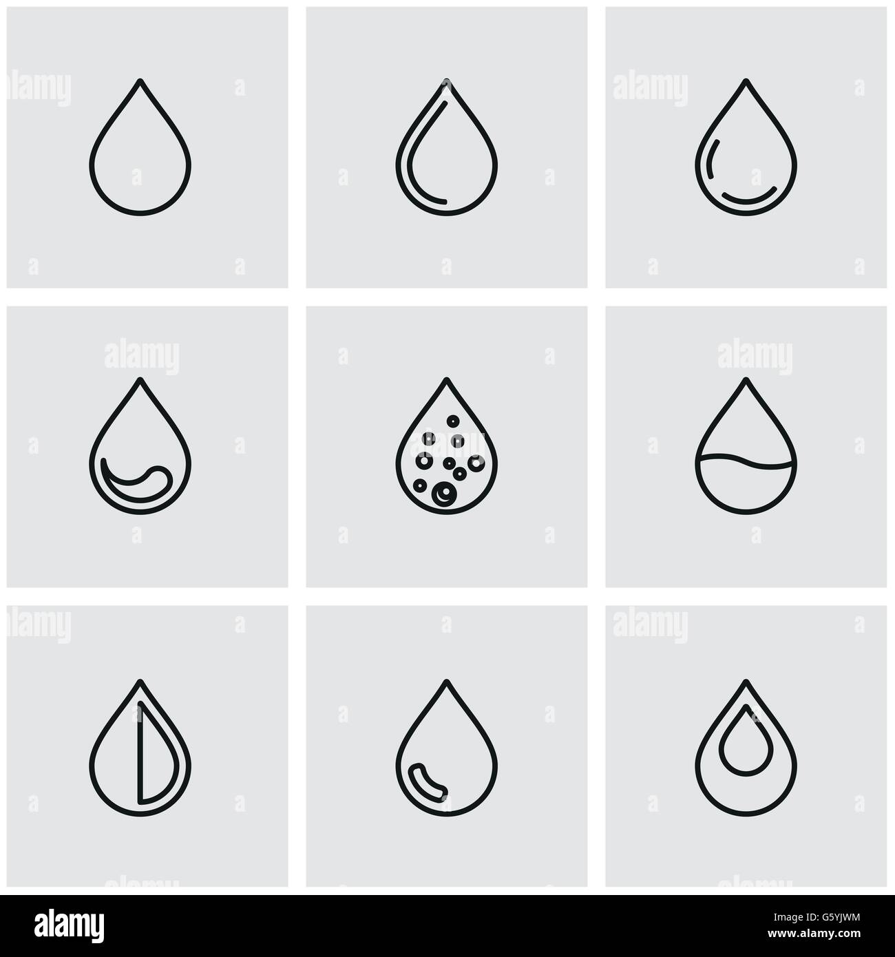 Vector line drop icon set Stock Vector Image & Art - Alamy