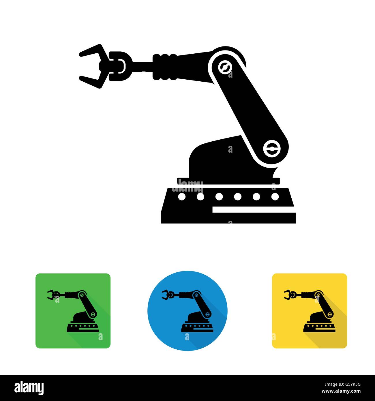 Vector industrial robot arm icon Stock Vector Image & Art - Alamy