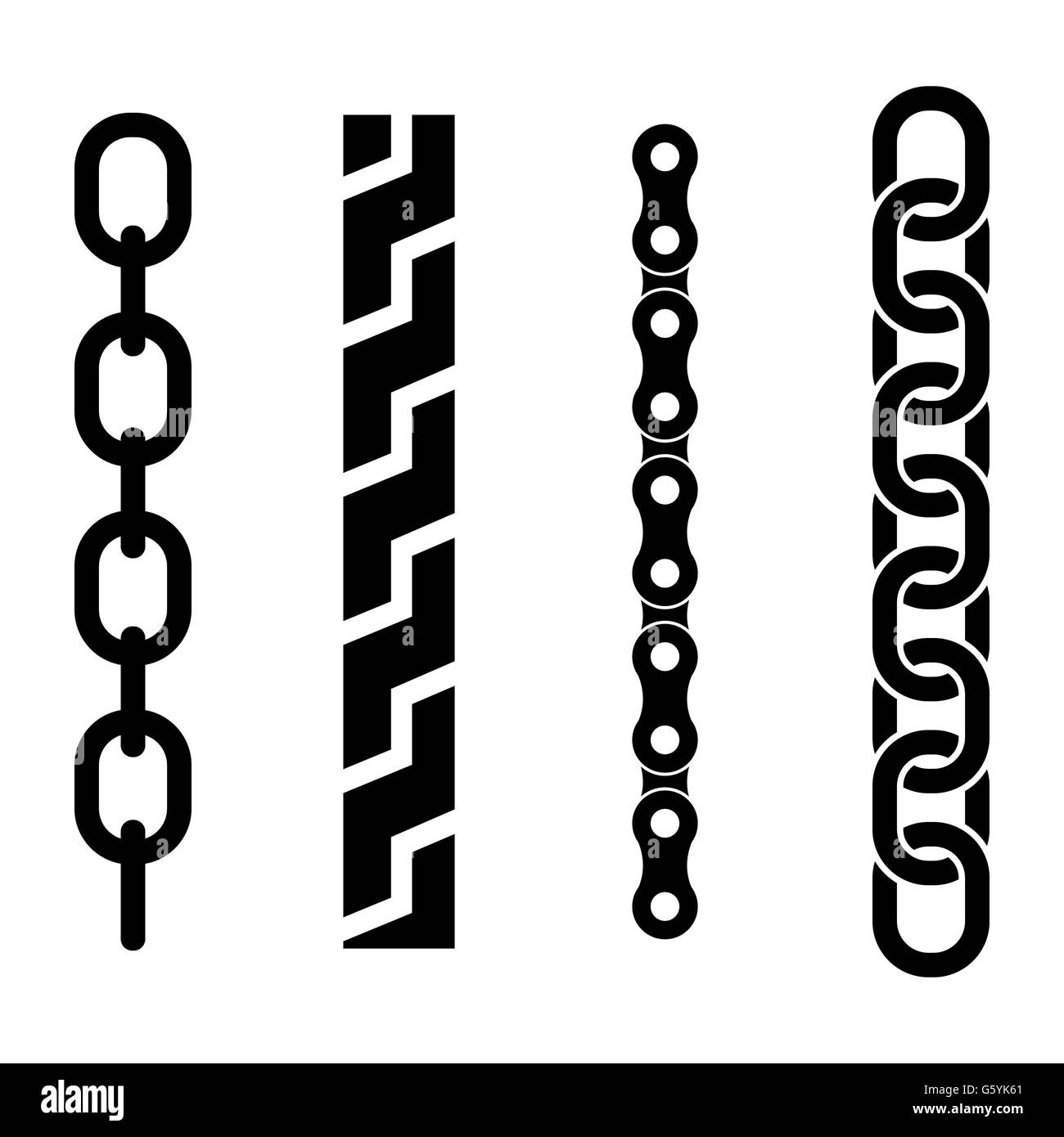 Chain metal link icons Cut Out Stock Images & Pictures - Alamy