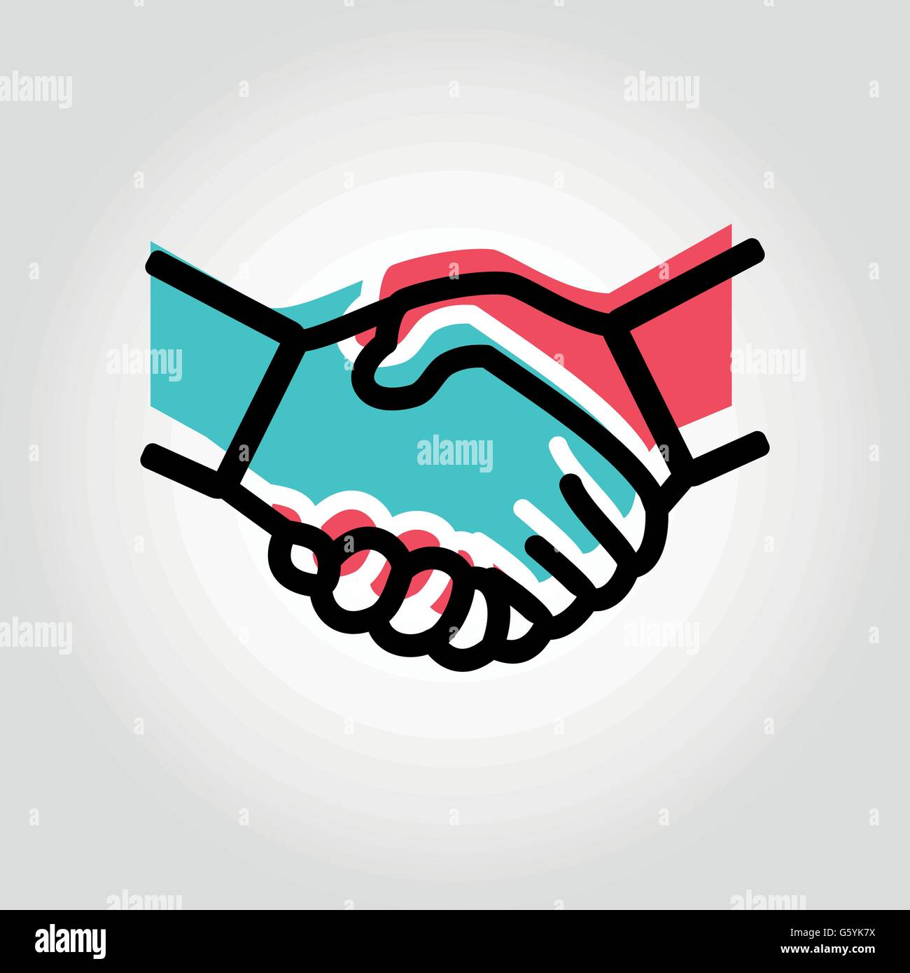Vector line handshake icon Stock Vector Image & Art - Alamy