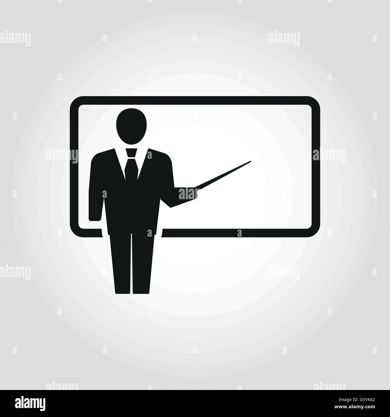 Vector training and presentation, seminar, learning symbol. The teacher ...