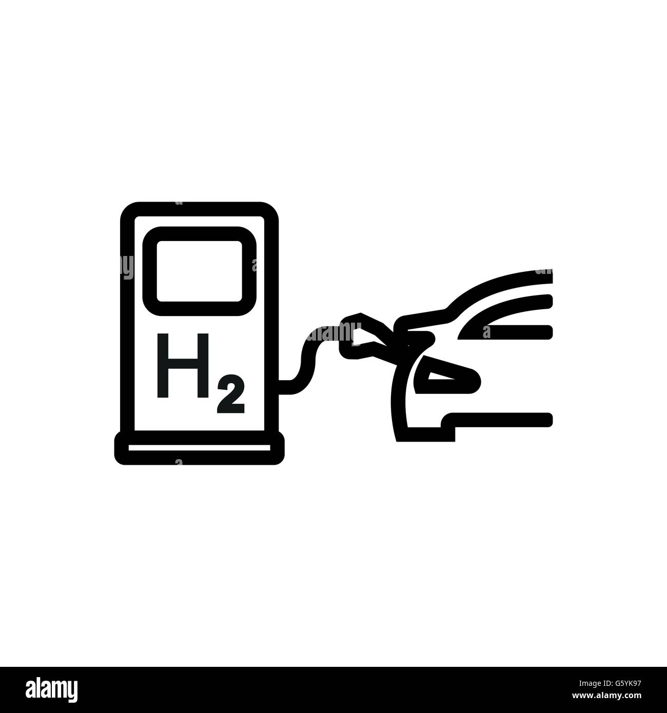 Electric car refueling vector Black and White Stock Photos & Images - Alamy