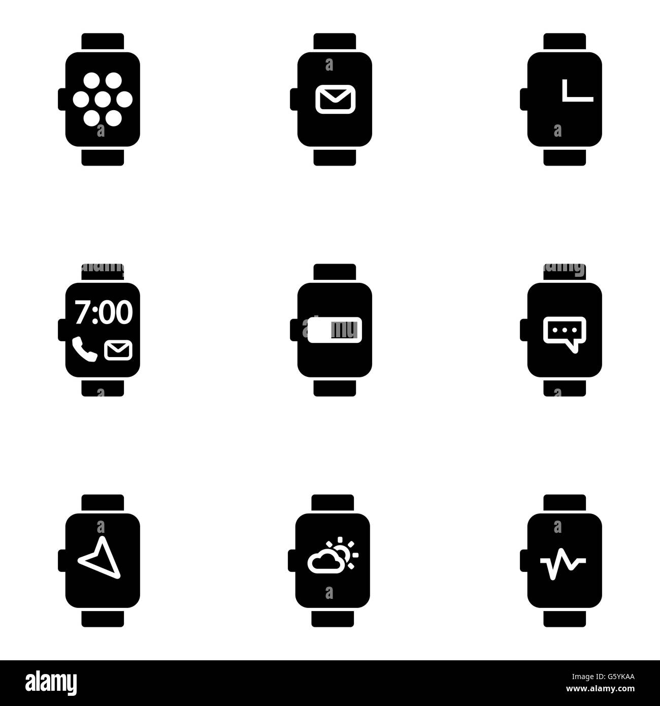 Vector flat smart watch icon Stock Vector Image & Art - Alamy