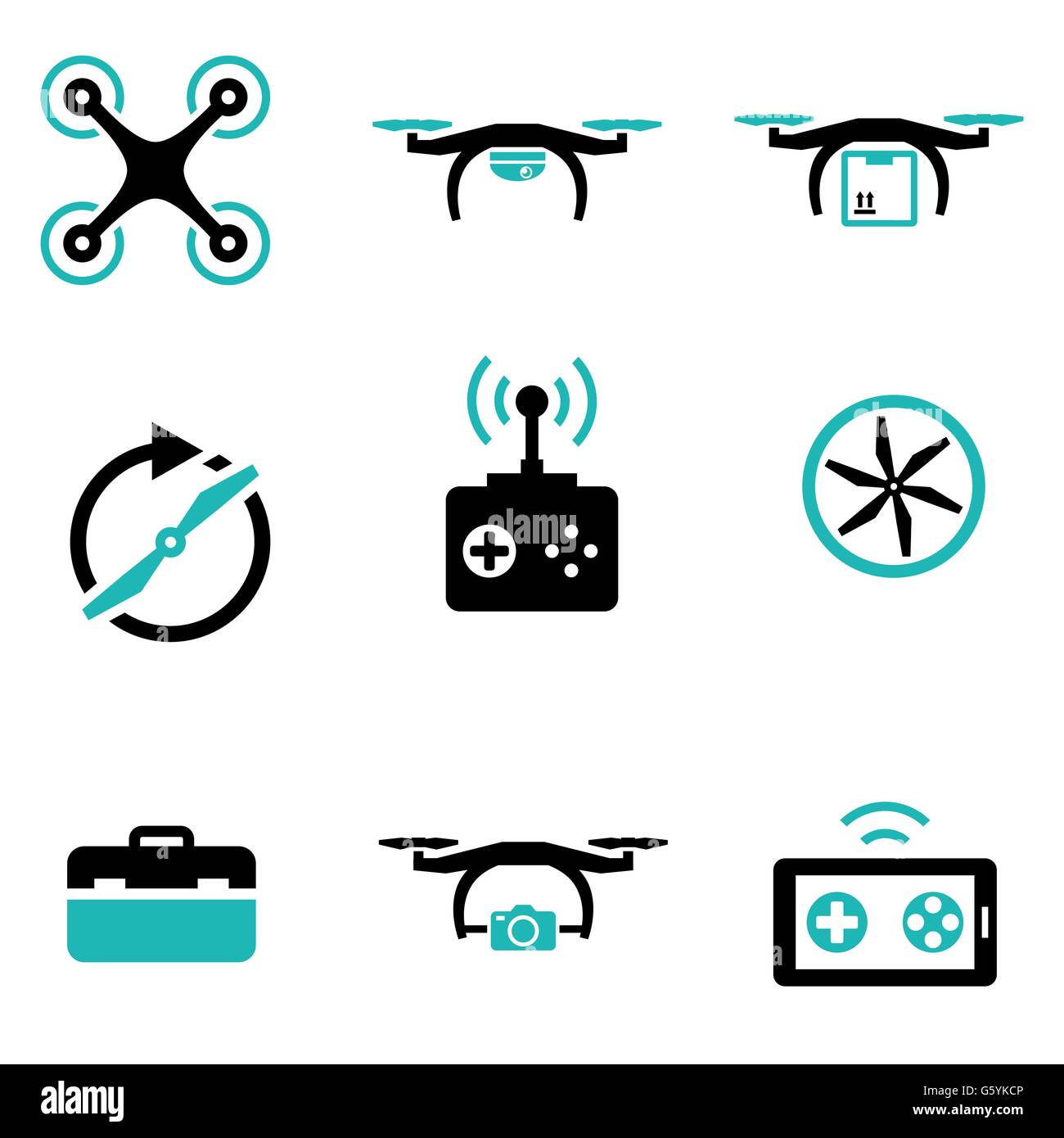 Vector Black Drone Icon Set Stock Vector Image And Art Alamy