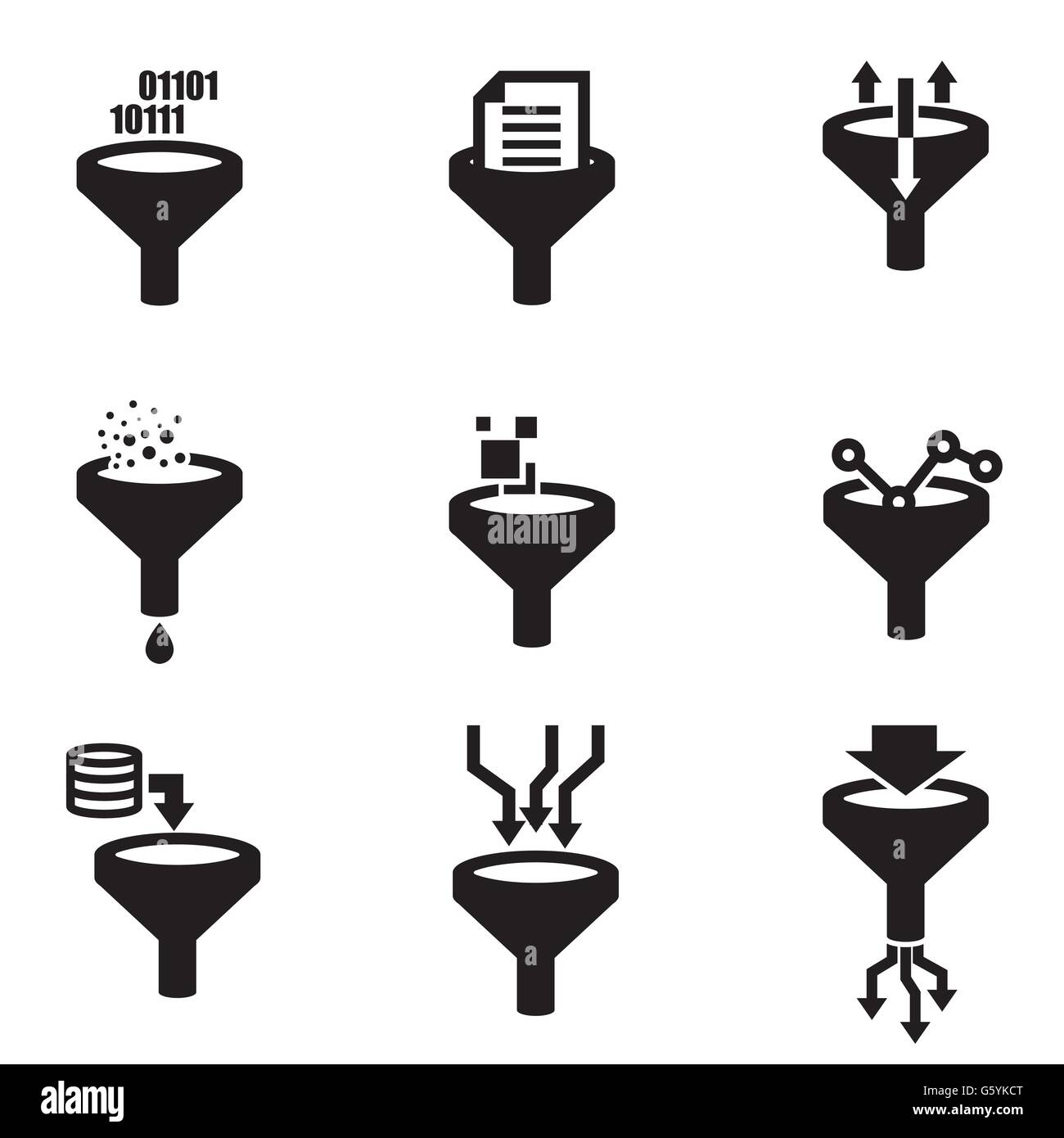 Vector black filter data icon set Stock Vector Image & Art - Alamy
