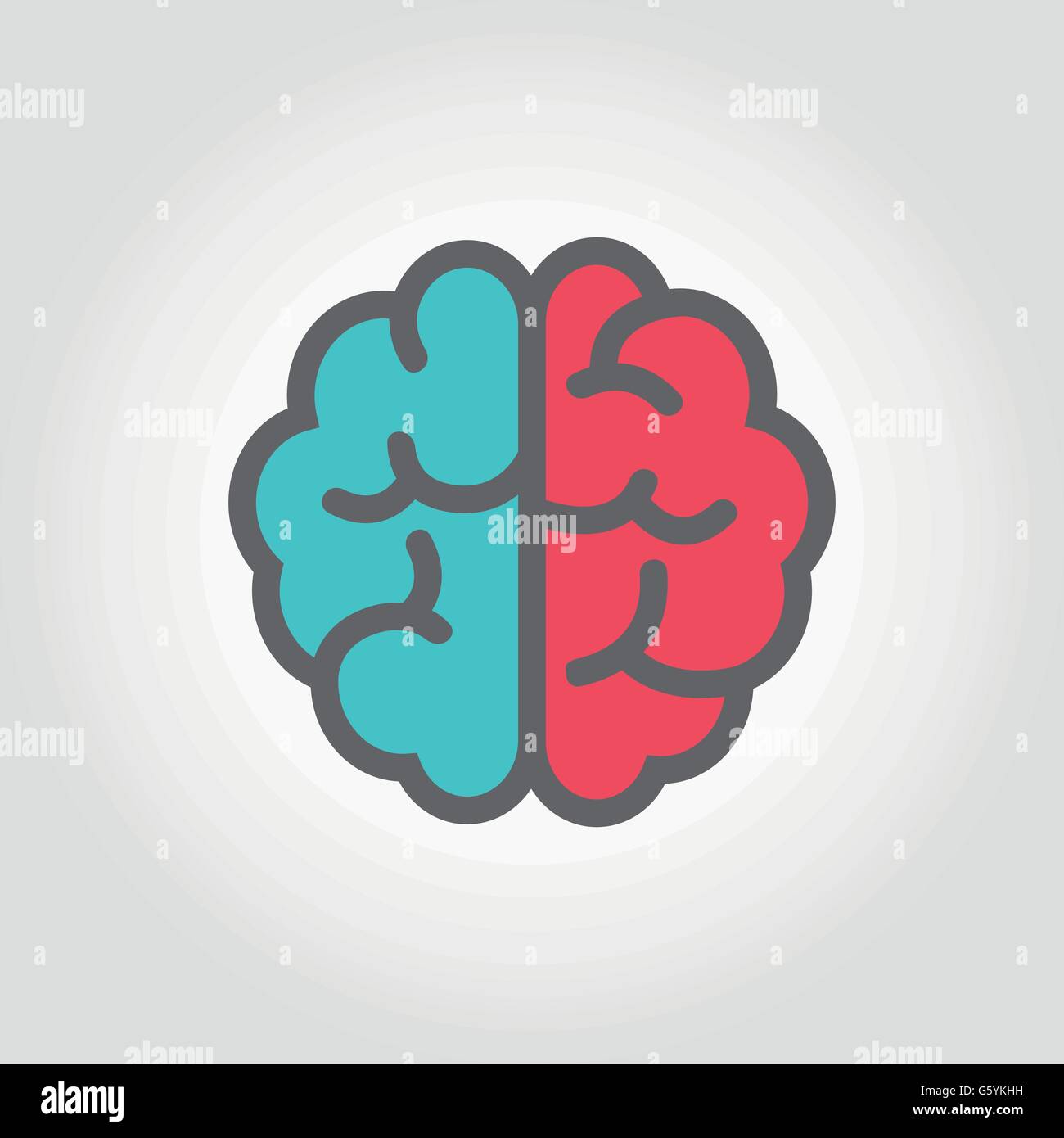 Vector flat color line brain icon Stock Vector Image & Art - Alamy