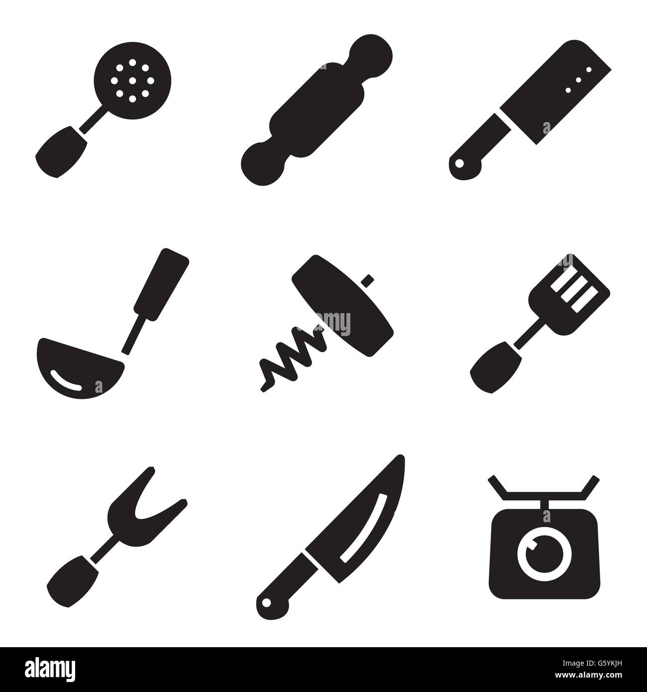 Black cooking pot set Stock Vector Images - Alamy