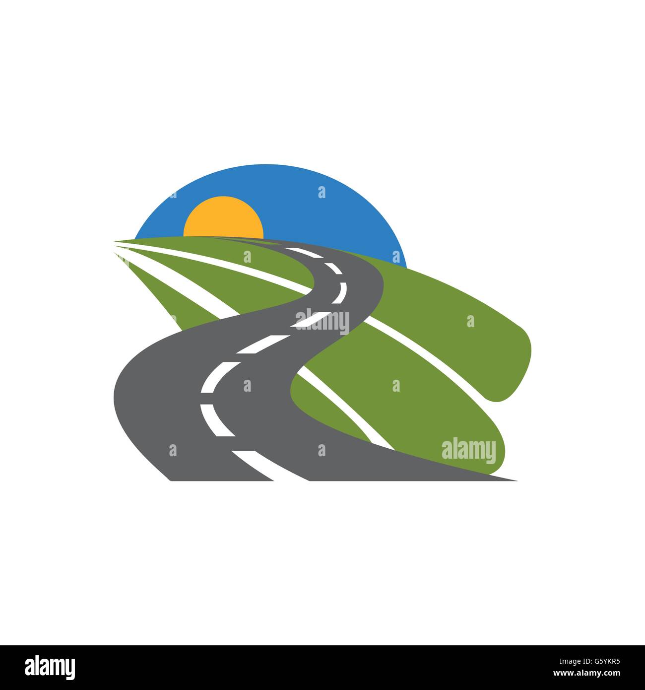 Winding road car journey mountain Stock Vector Images - Alamy