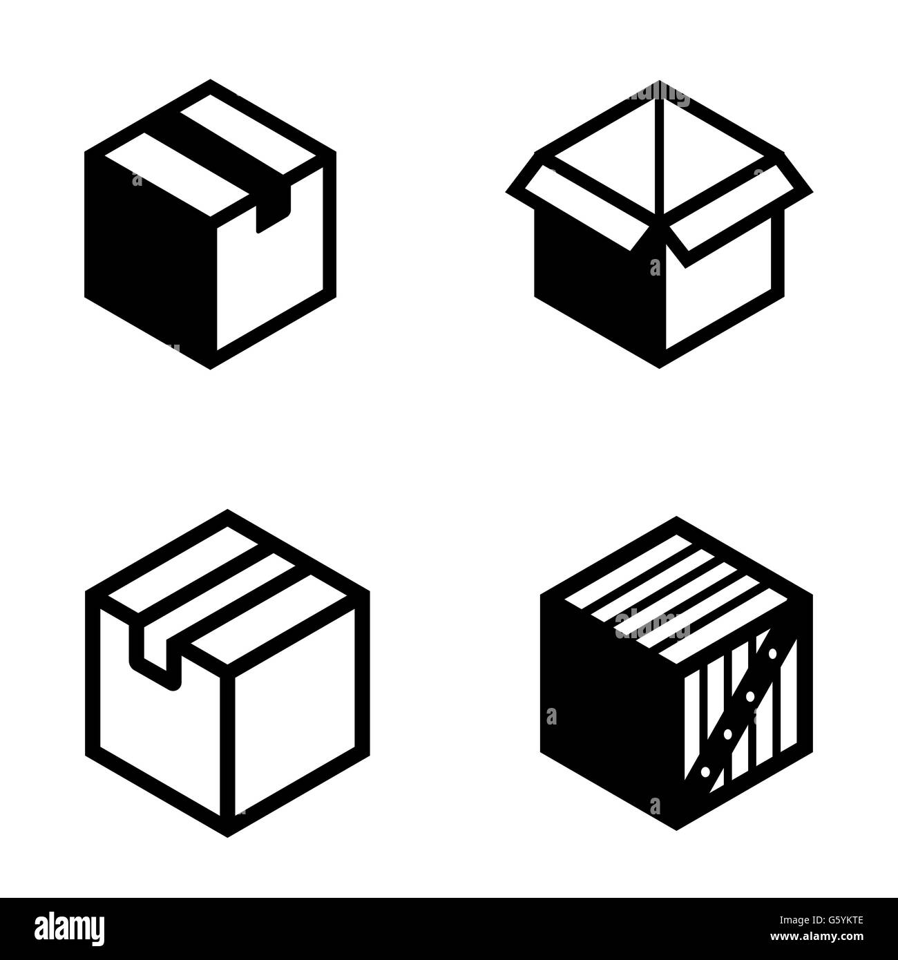 Open box icons in Black and White Stock Photos & Images - Alamy
