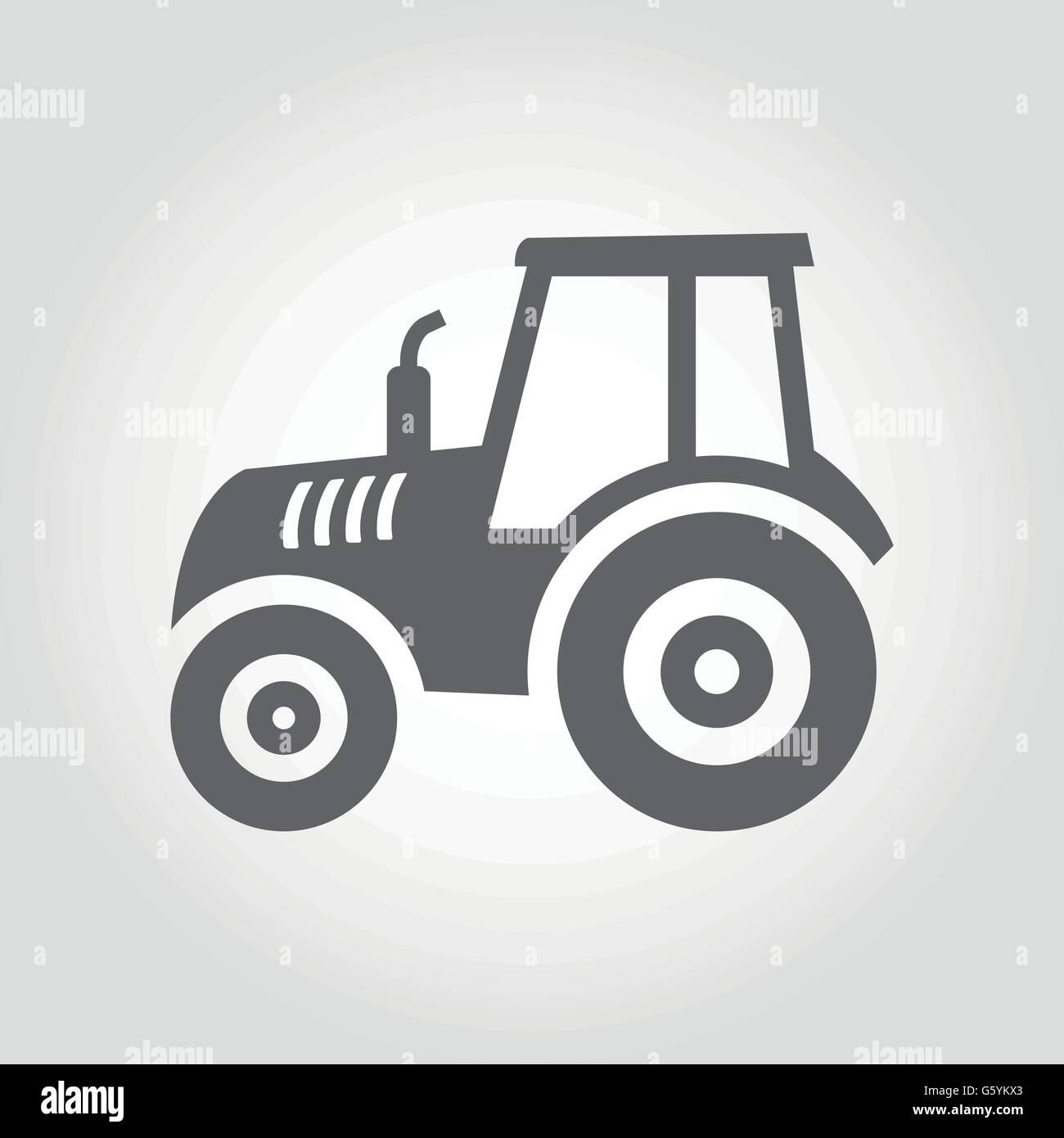 Vector balck tractor icon on grey background Stock Vector Image & Art ...