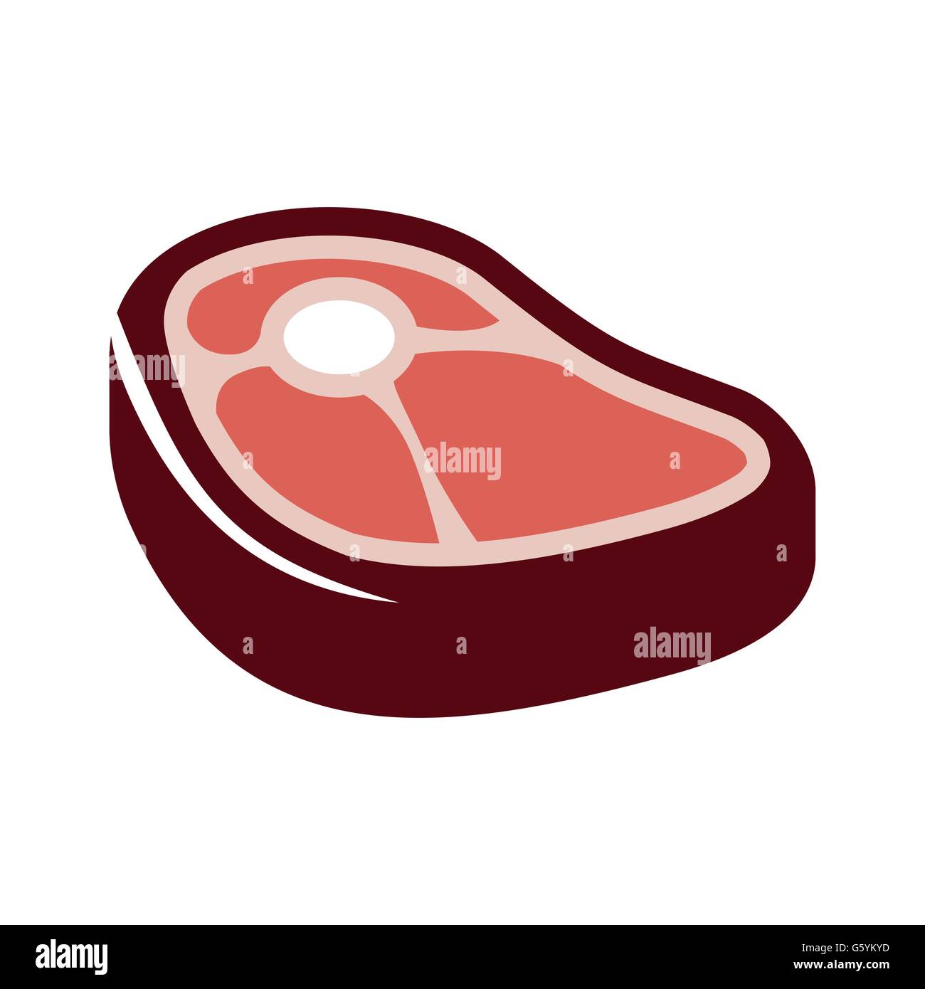 Vector flat steak icon on white background Stock Vector Image & Art - Alamy