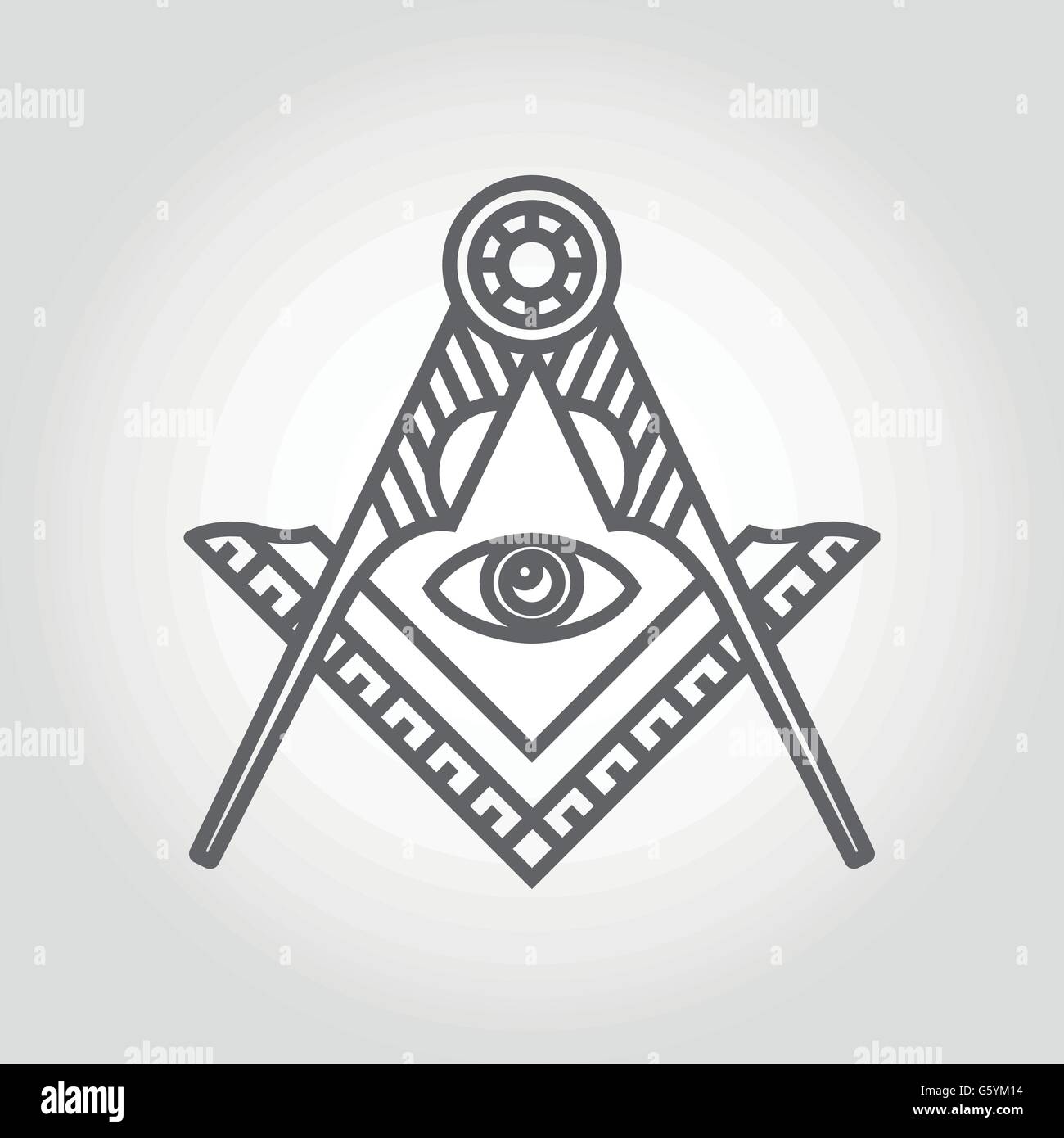 Vector grey masonic freemasonry emblem icon Stock Vector Image & Art ...