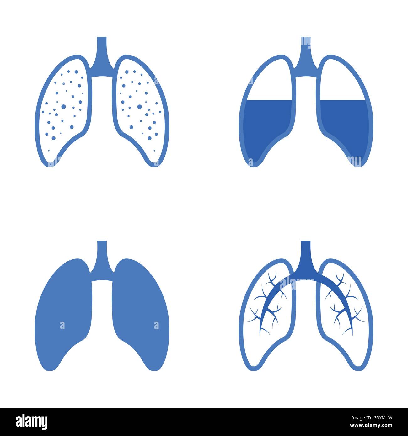 Vector blue human lung icons set Stock Vector Image & Art - Alamy