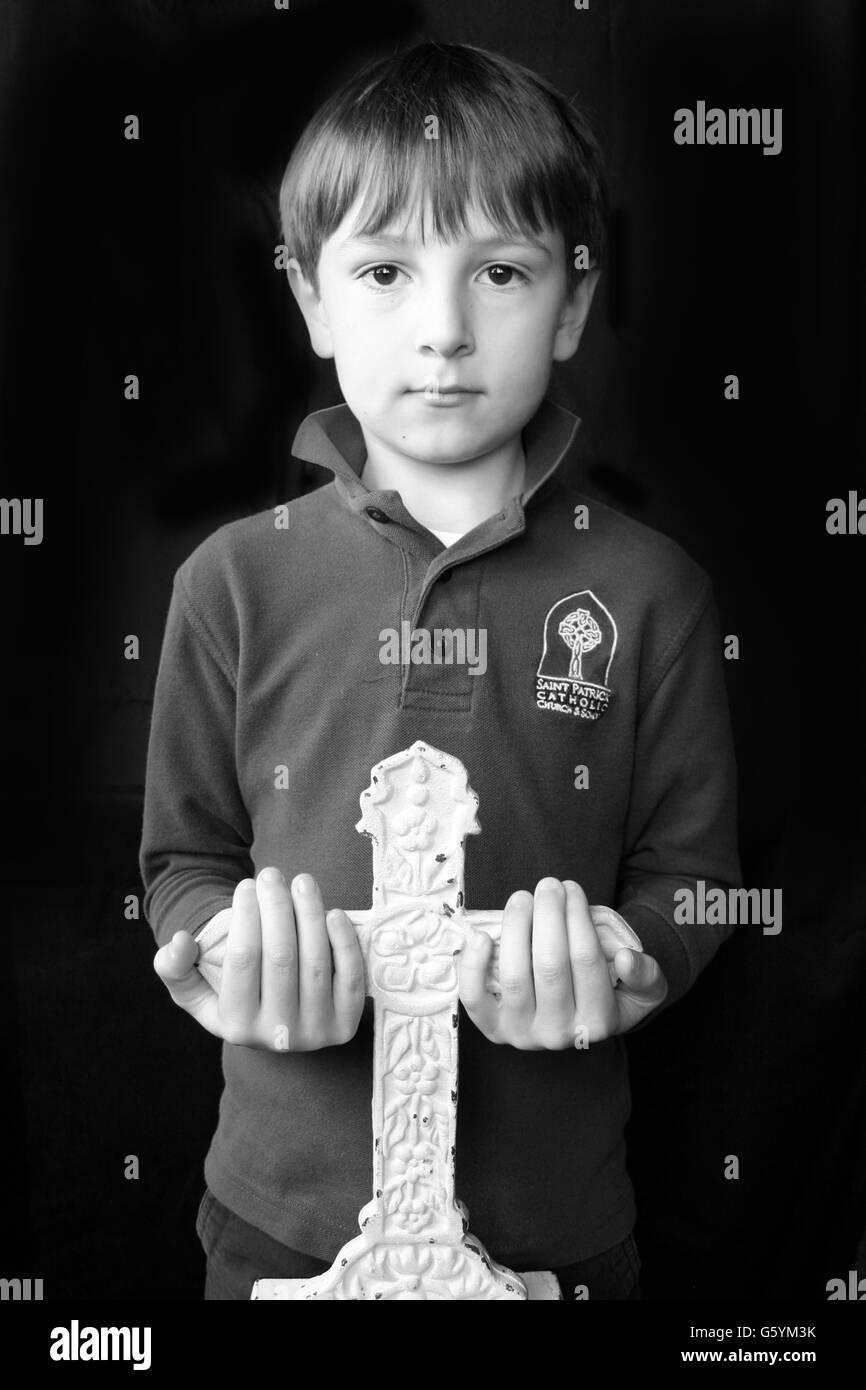 Portrait of catholic school boy Stock Photo - Alamy