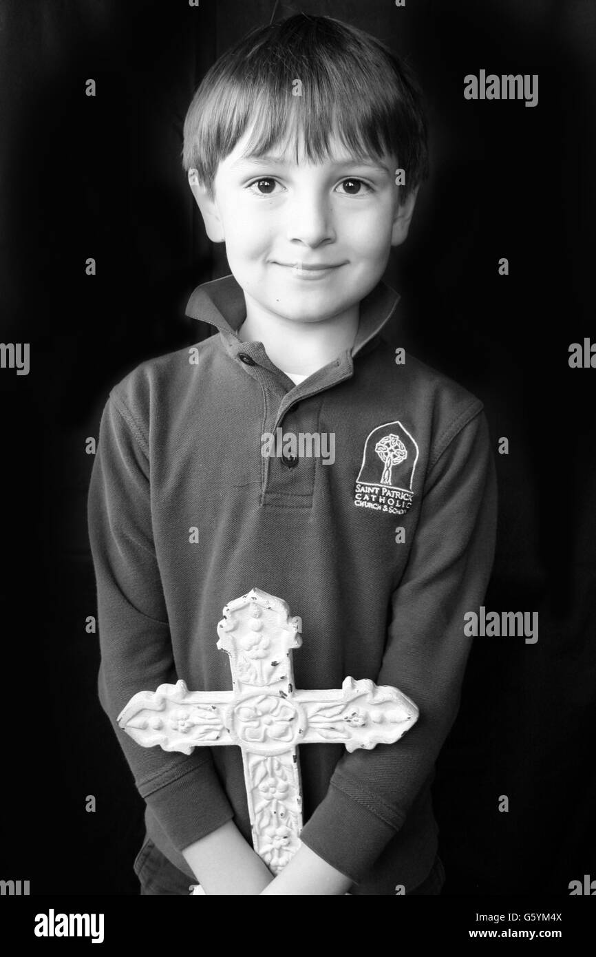 Portrait of catholic school boy Stock Photo - Alamy