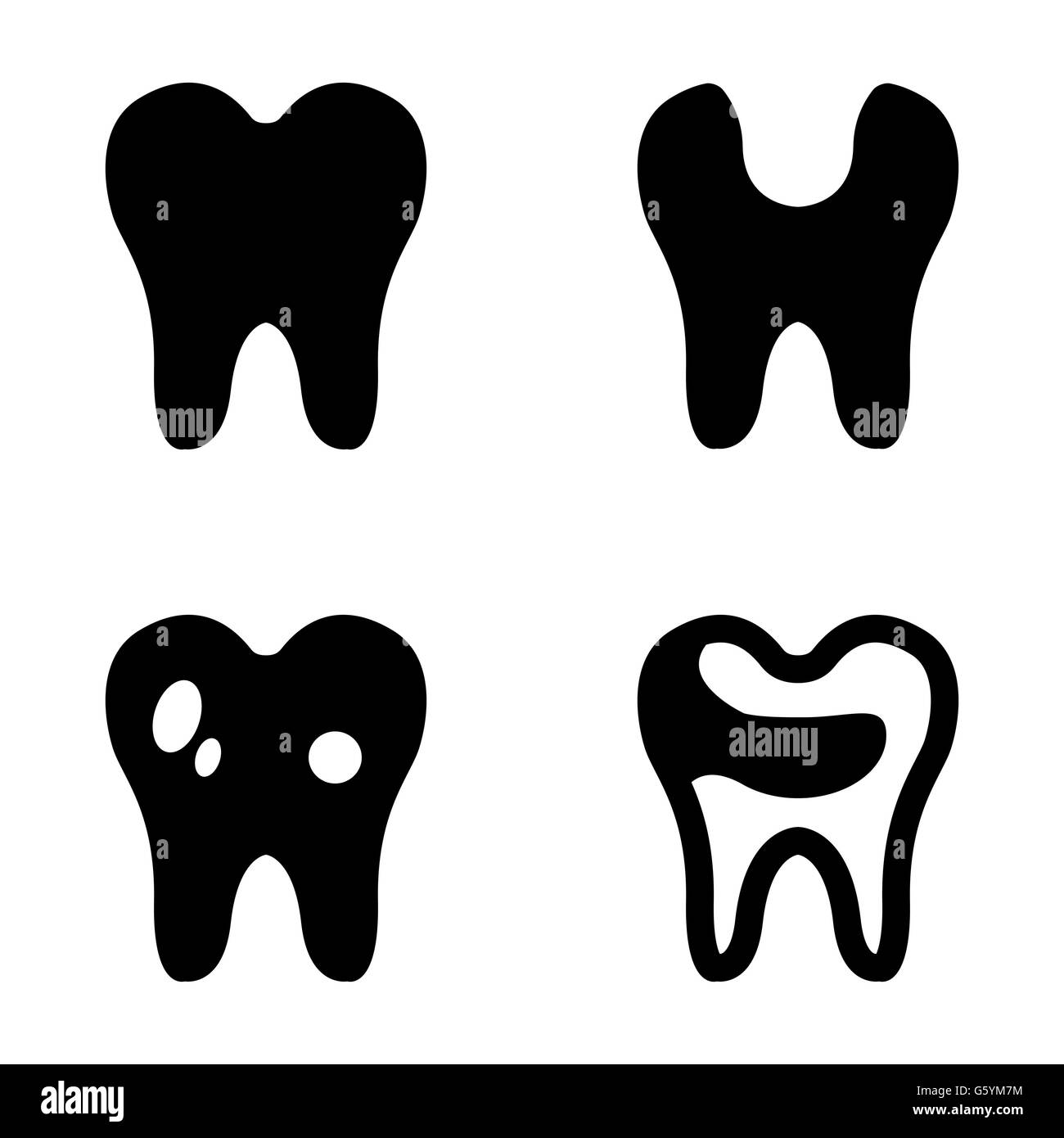 Vector black teeth icons set Stock Vector Image & Art - Alamy
