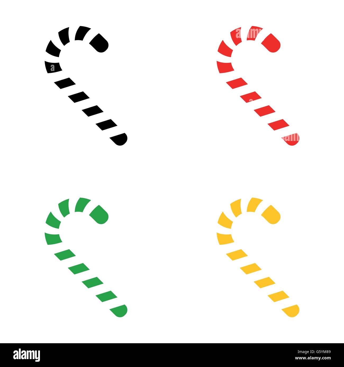 Vector color christmas candy cane icon symbol set Stock Vector Image ...