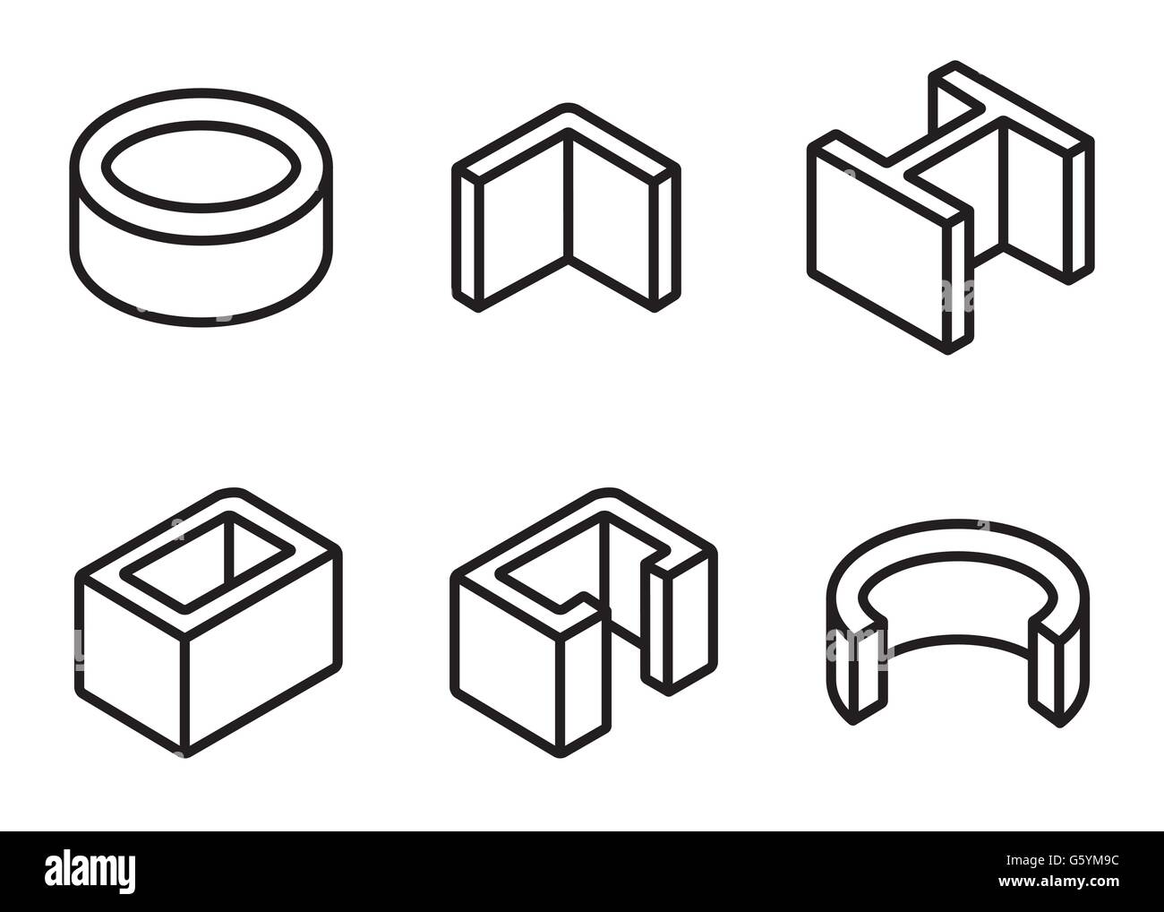 Vector line metal profilies icons set Stock Vector Image & Art - Alamy