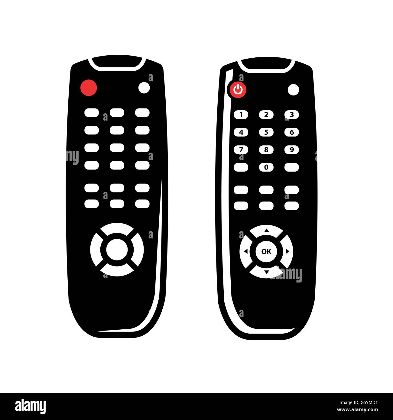Vector black tv remote control icons set Stock Vector Image & Art - Alamy