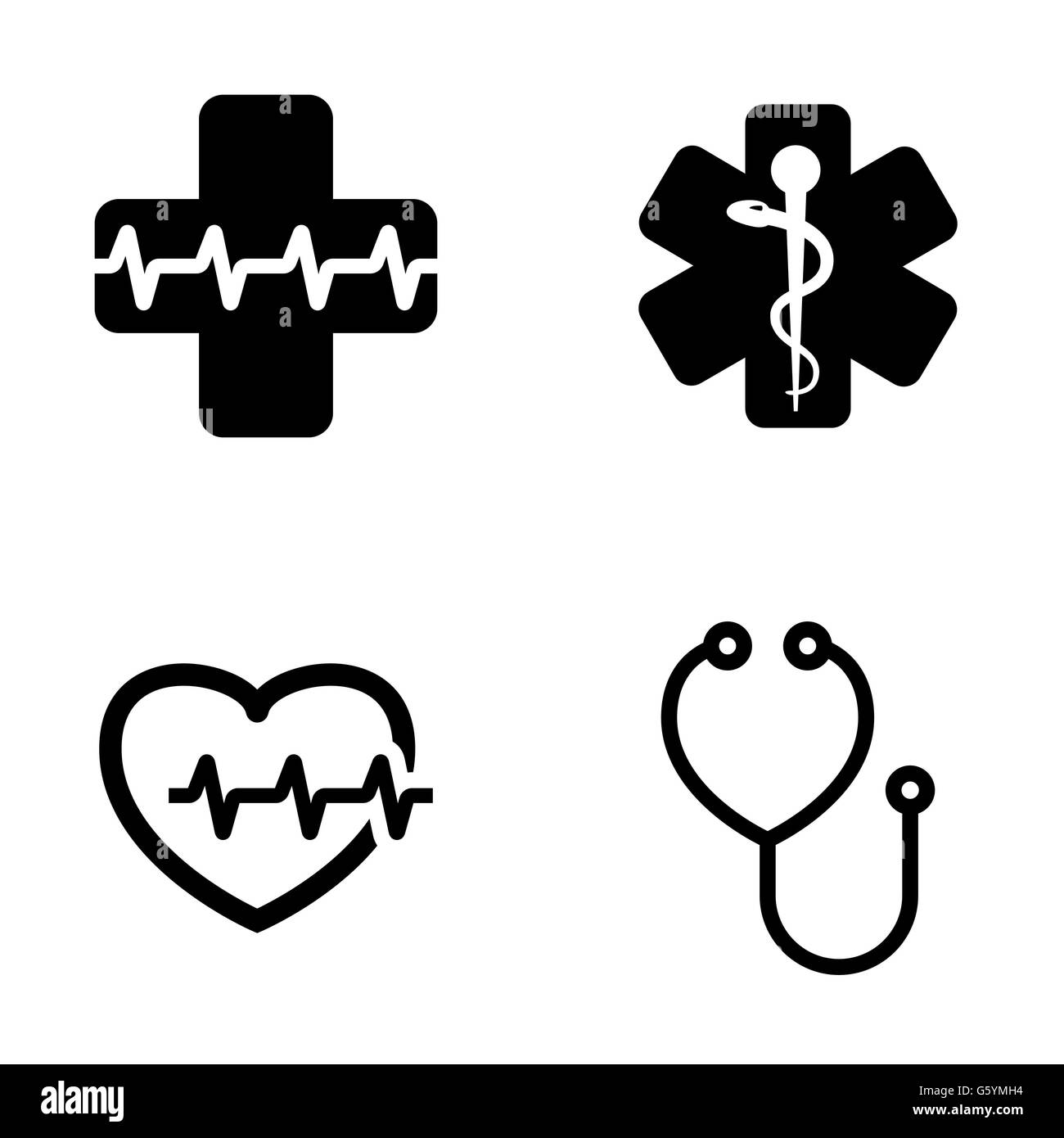 Vector black medical symbol icons set Stock Vector Image & Art - Alamy