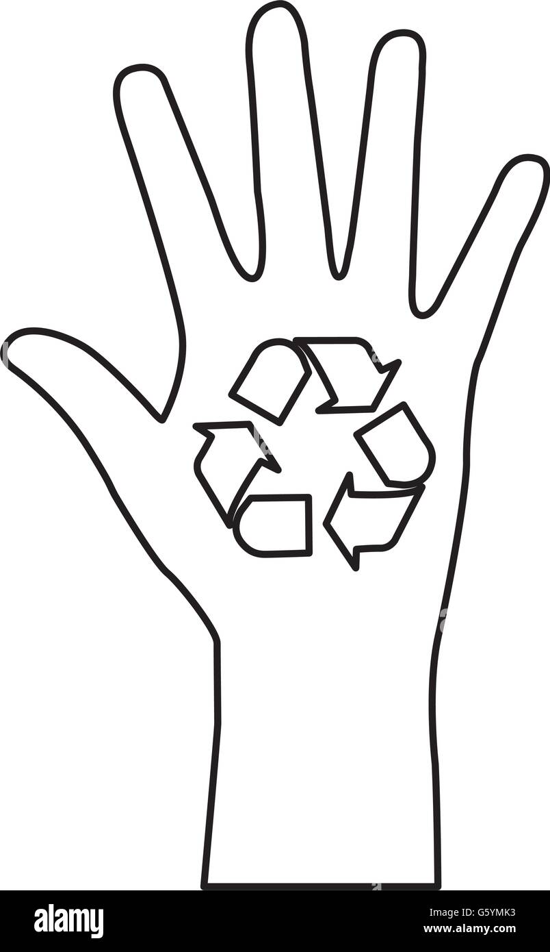 hand with symbol recycle isolated icon design Stock Vector Image & Art ...