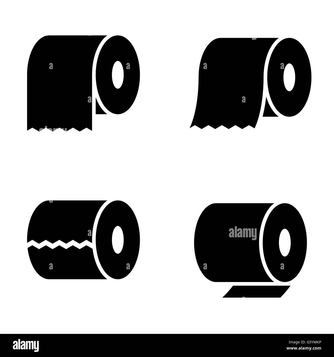 Vector black toilet paper icons set Stock Vector Image & Art - Alamy