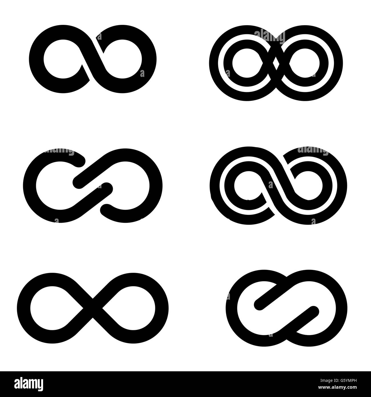 Vector black infinity icons set Stock Vector Image & Art - Alamy