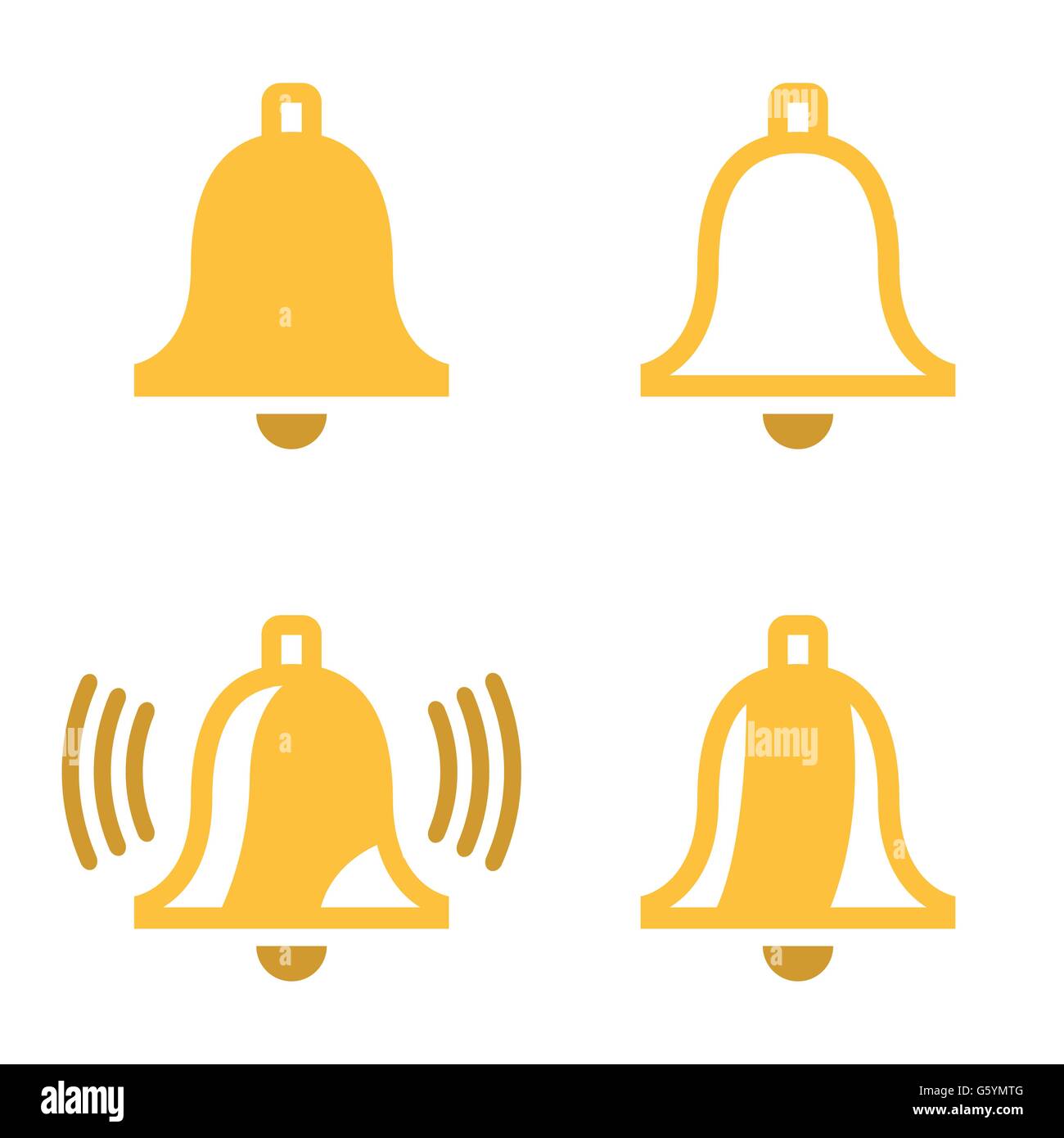 Vector yellow bell icons set Stock Vector Image & Art - Alamy