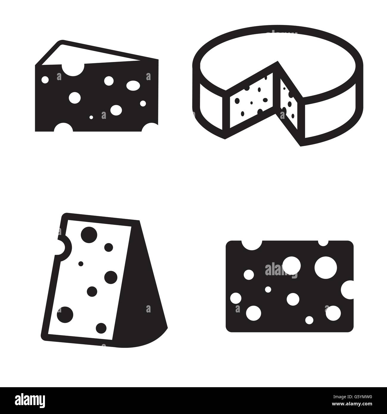 Vector black cheeses icons set Stock Vector Image & Art - Alamy