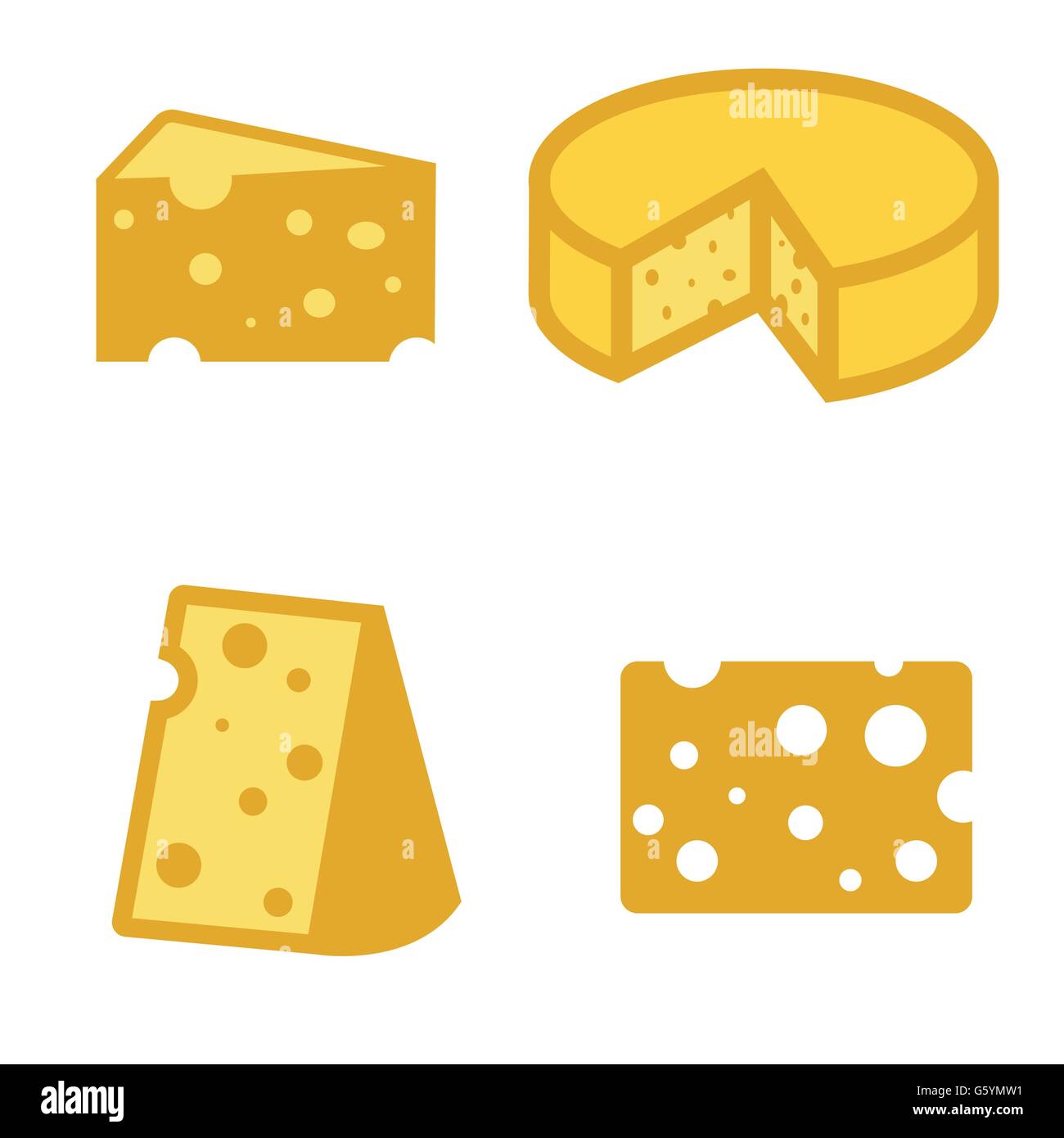 Vector yellow cheeses icons set Stock Vector Image & Art - Alamy