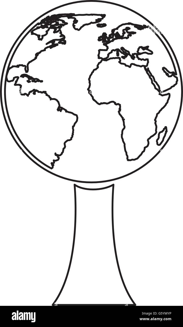 ecological tree with planet earth isolated icon design Stock Vector ...