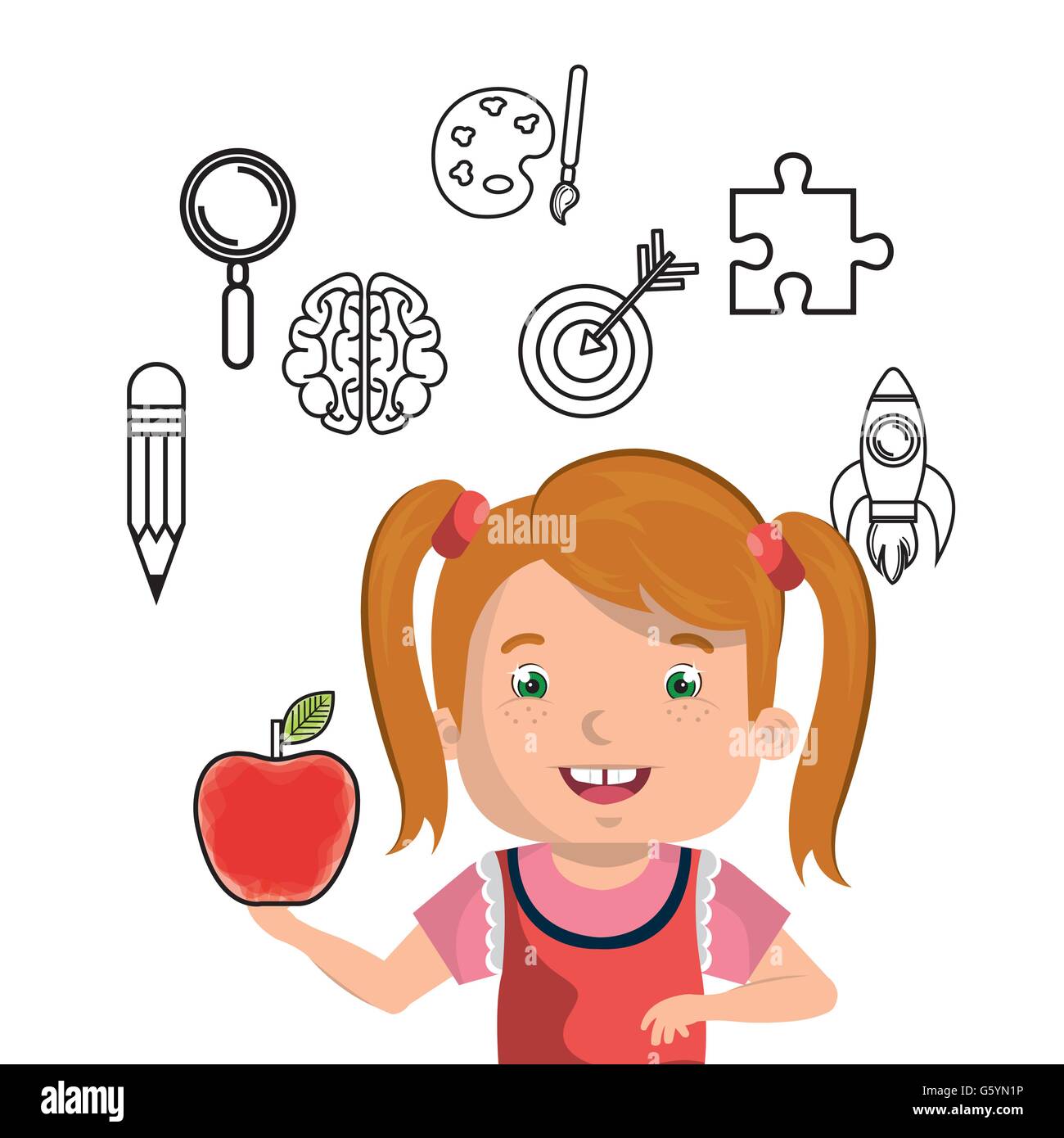 girl studying isolated icon design Stock Vector Image & Art - Alamy