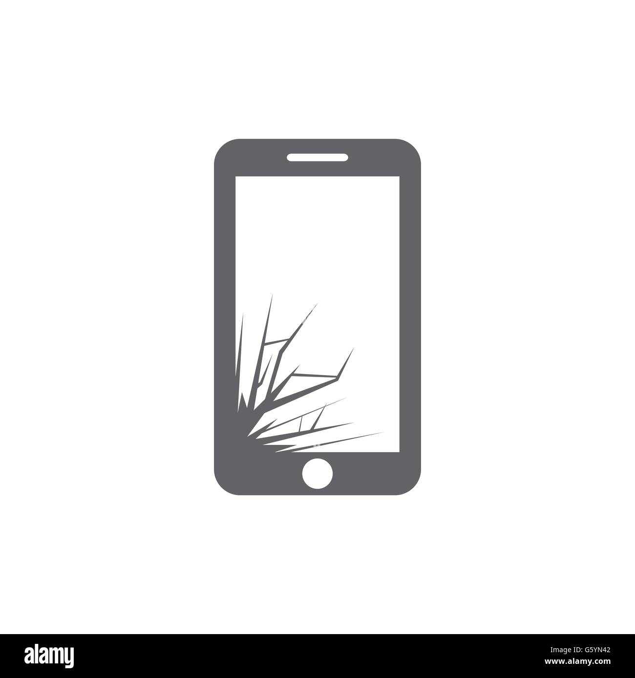 Black smartphone cracked screen Stock Vector Images - Alamy