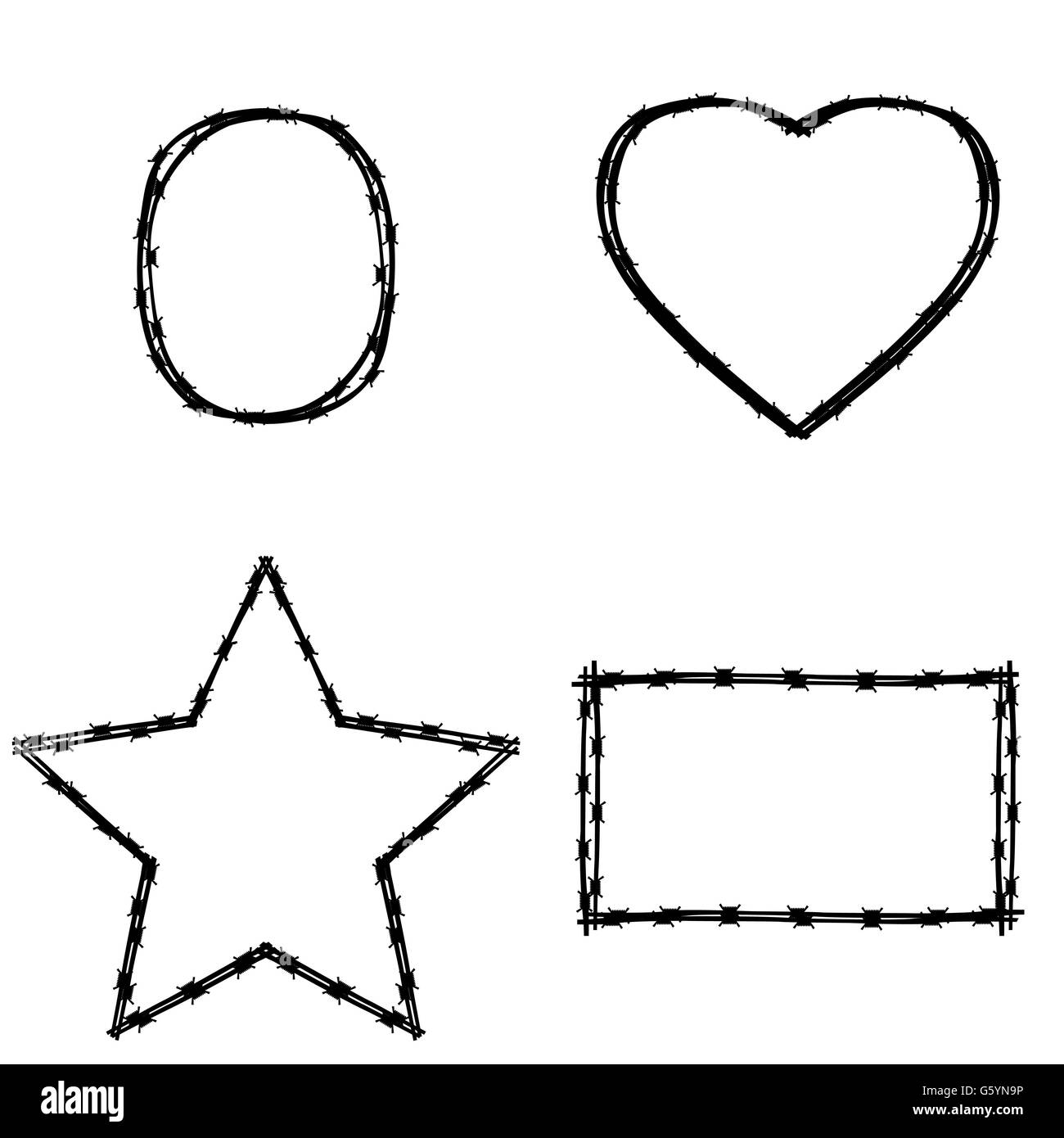 Vector black wire in various shape Stock Vector Image & Art - Alamy