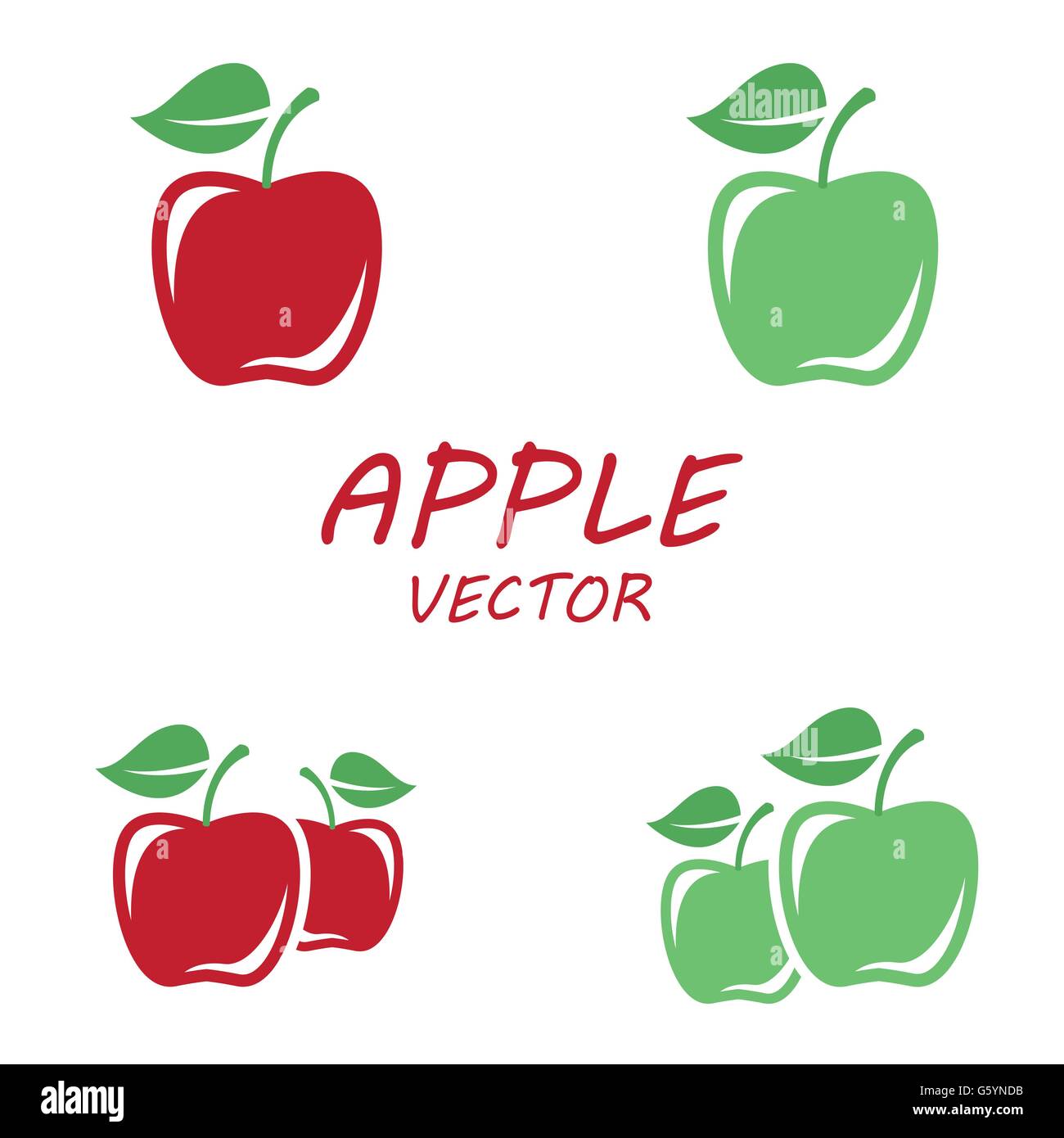 Vector flat apple icons set Stock Vector Image & Art - Alamy