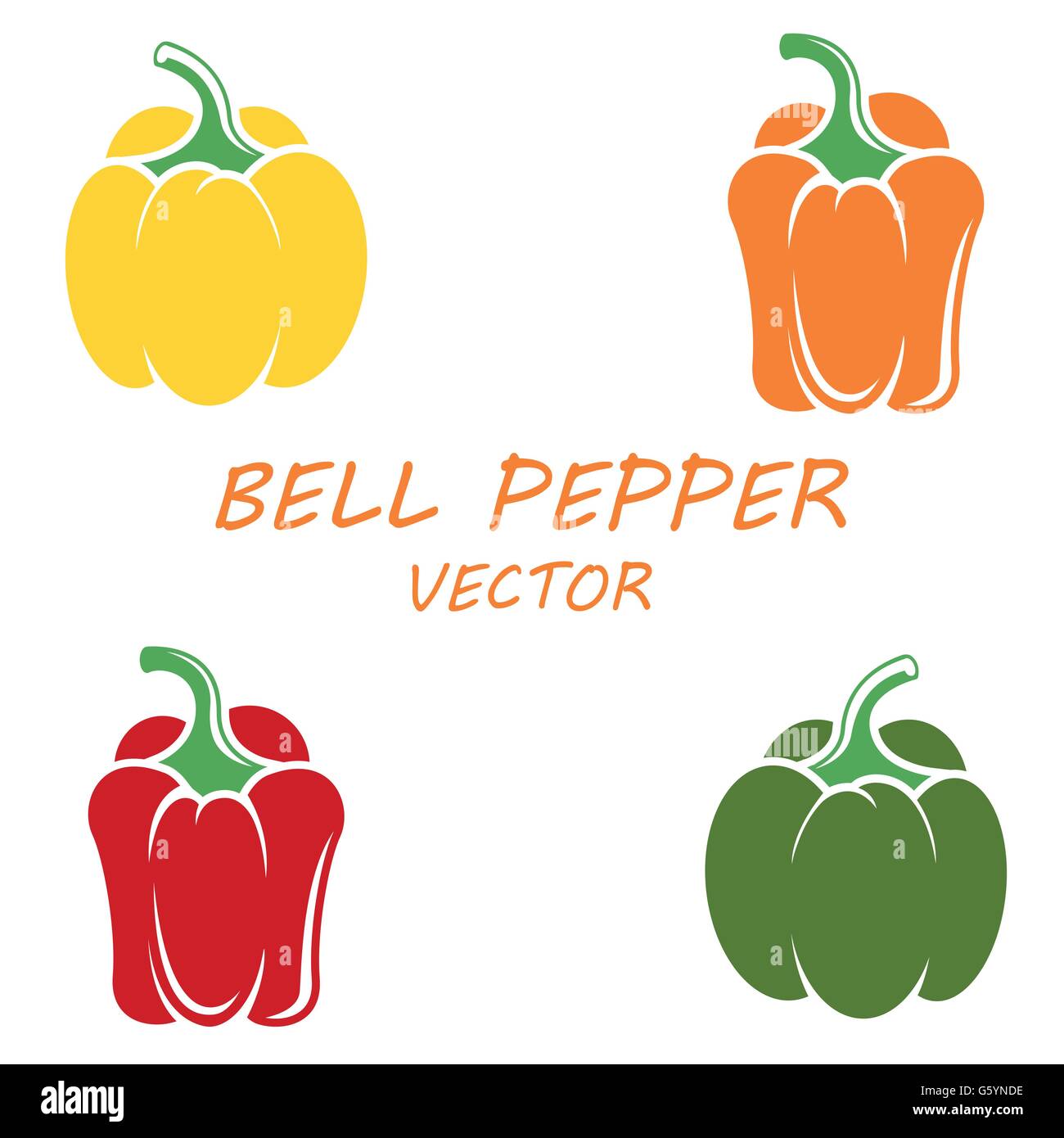 Bell peppers on a white background Stock Vector Images - Alamy